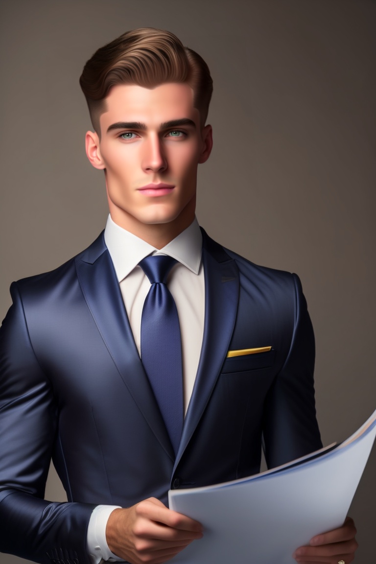 Lexica - A handsome and charming young man, with a serious demeanor ...