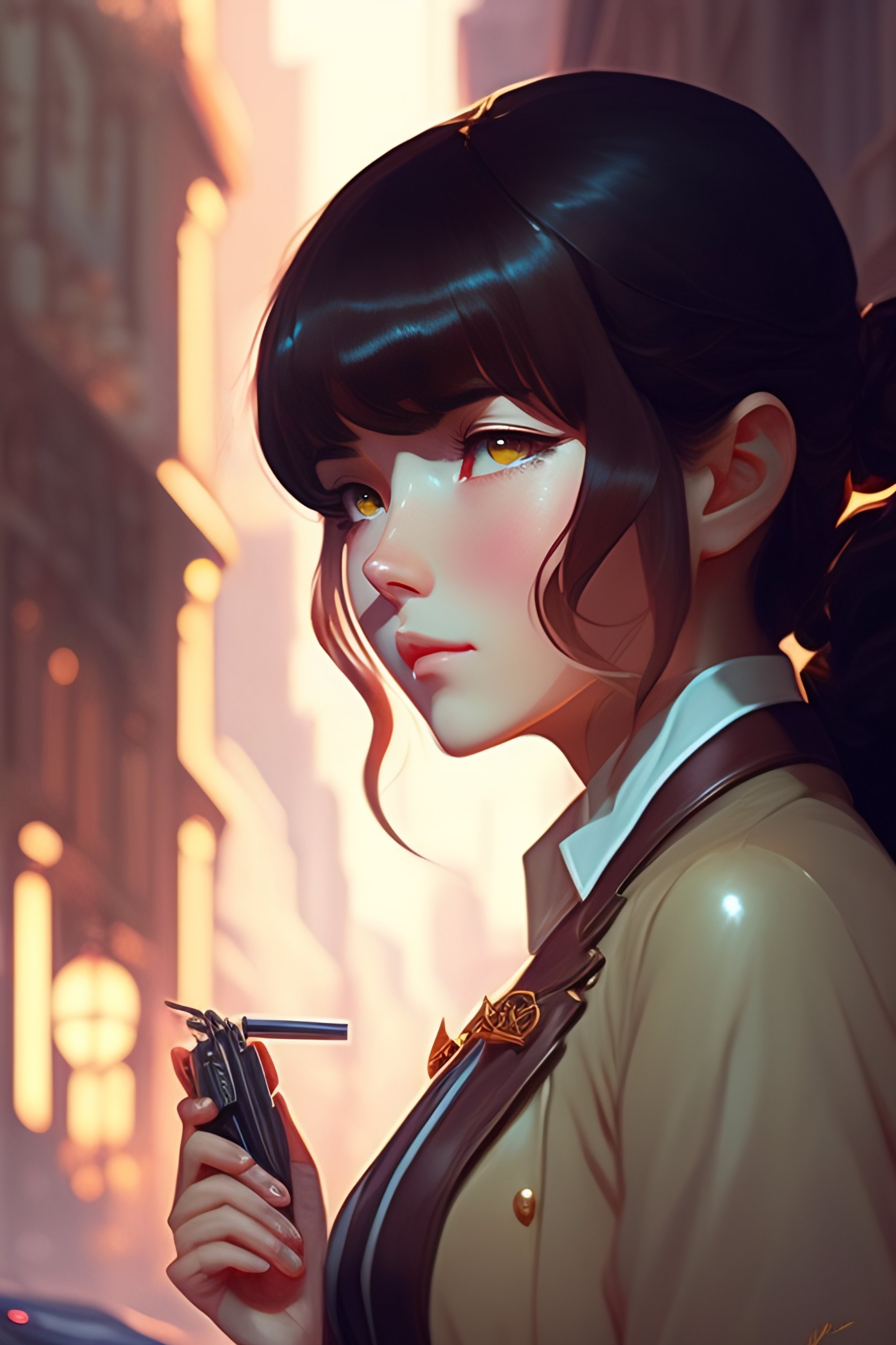 Lexica - Writing young reporter brunette tavern baroque oil painting ...