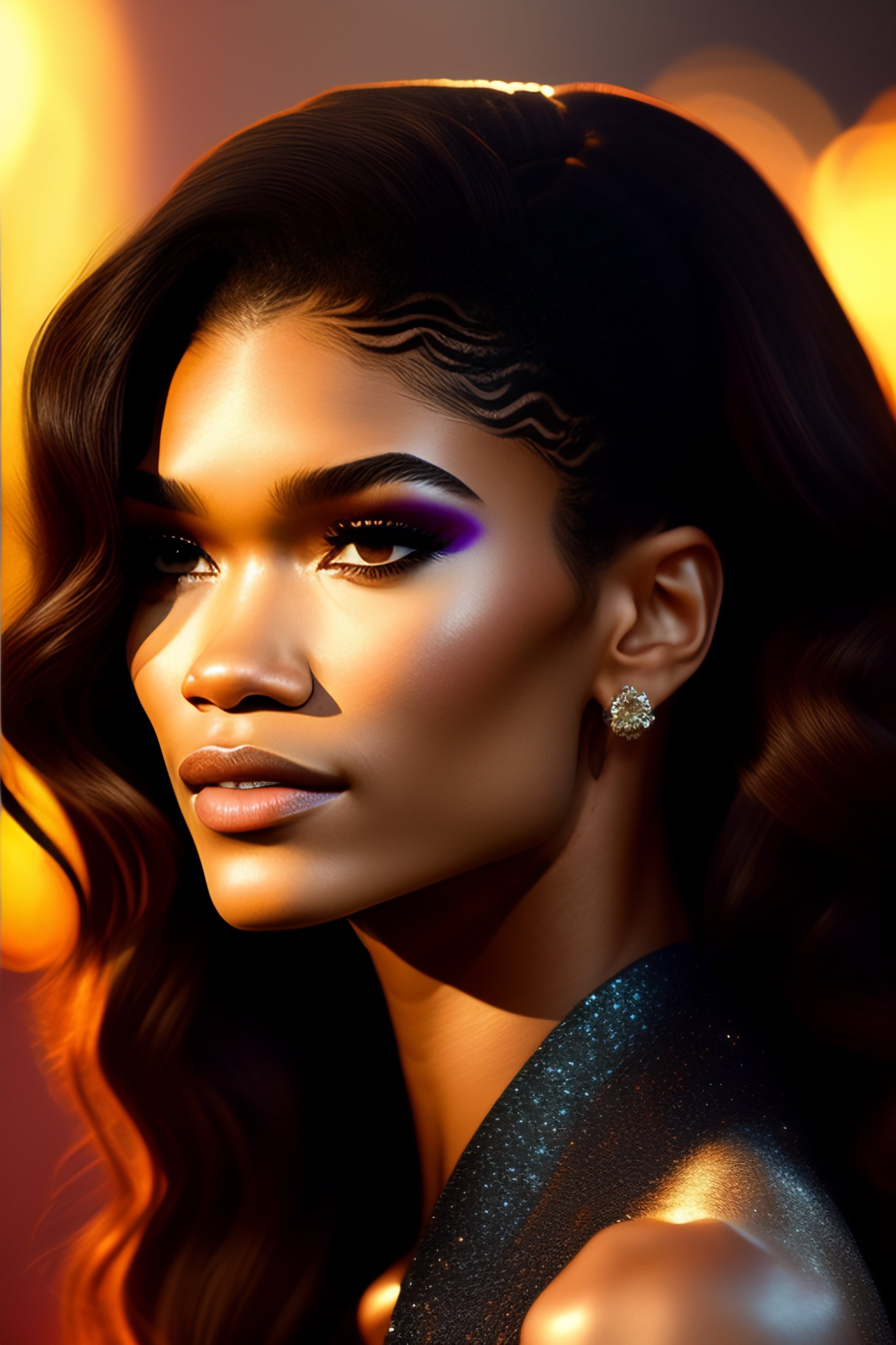 Lexica - Photorealistic Zendaya from the side