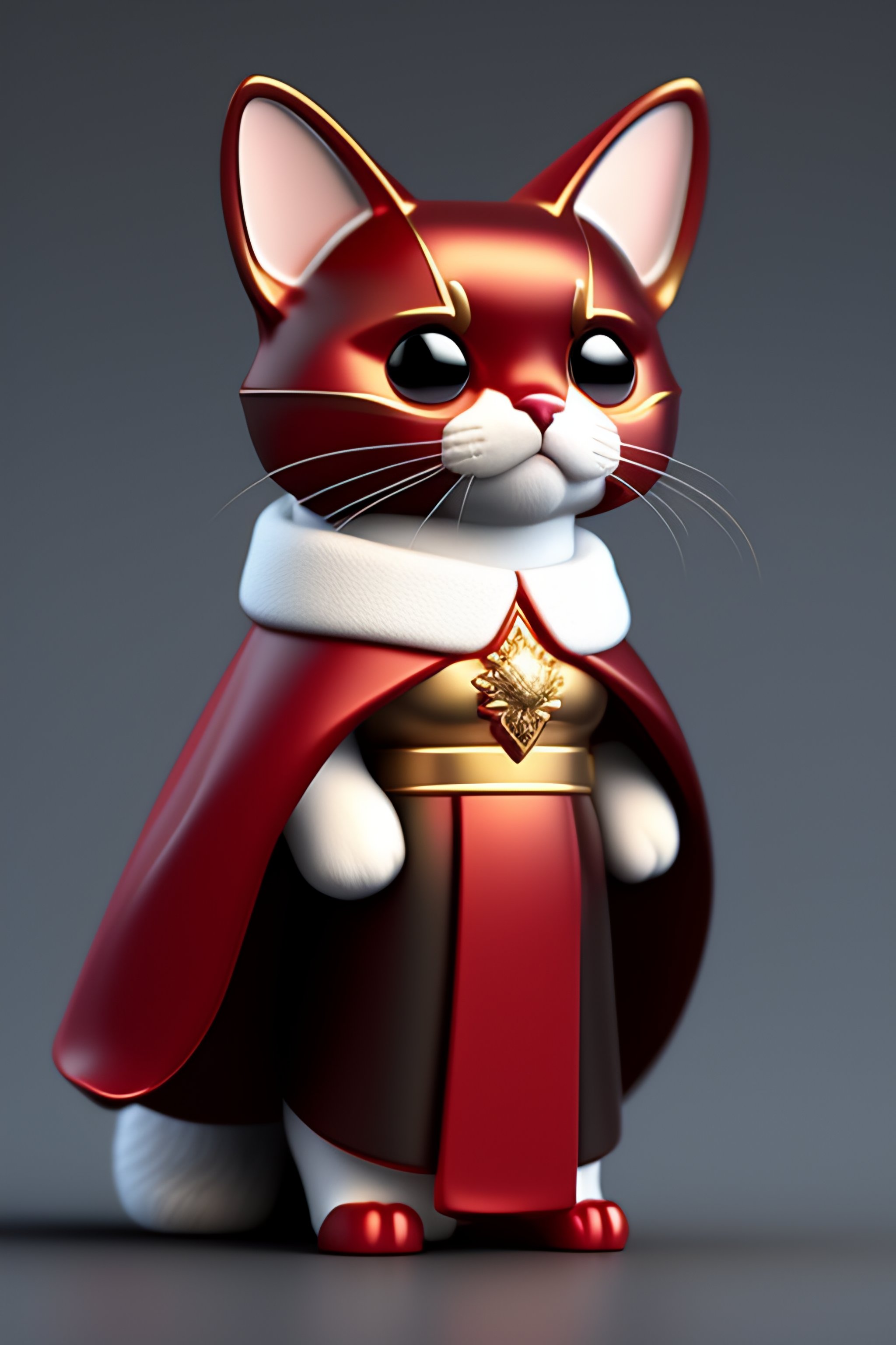 Lexica - 3d render of funko pop cat wearing a superhero cape, happy new ...
