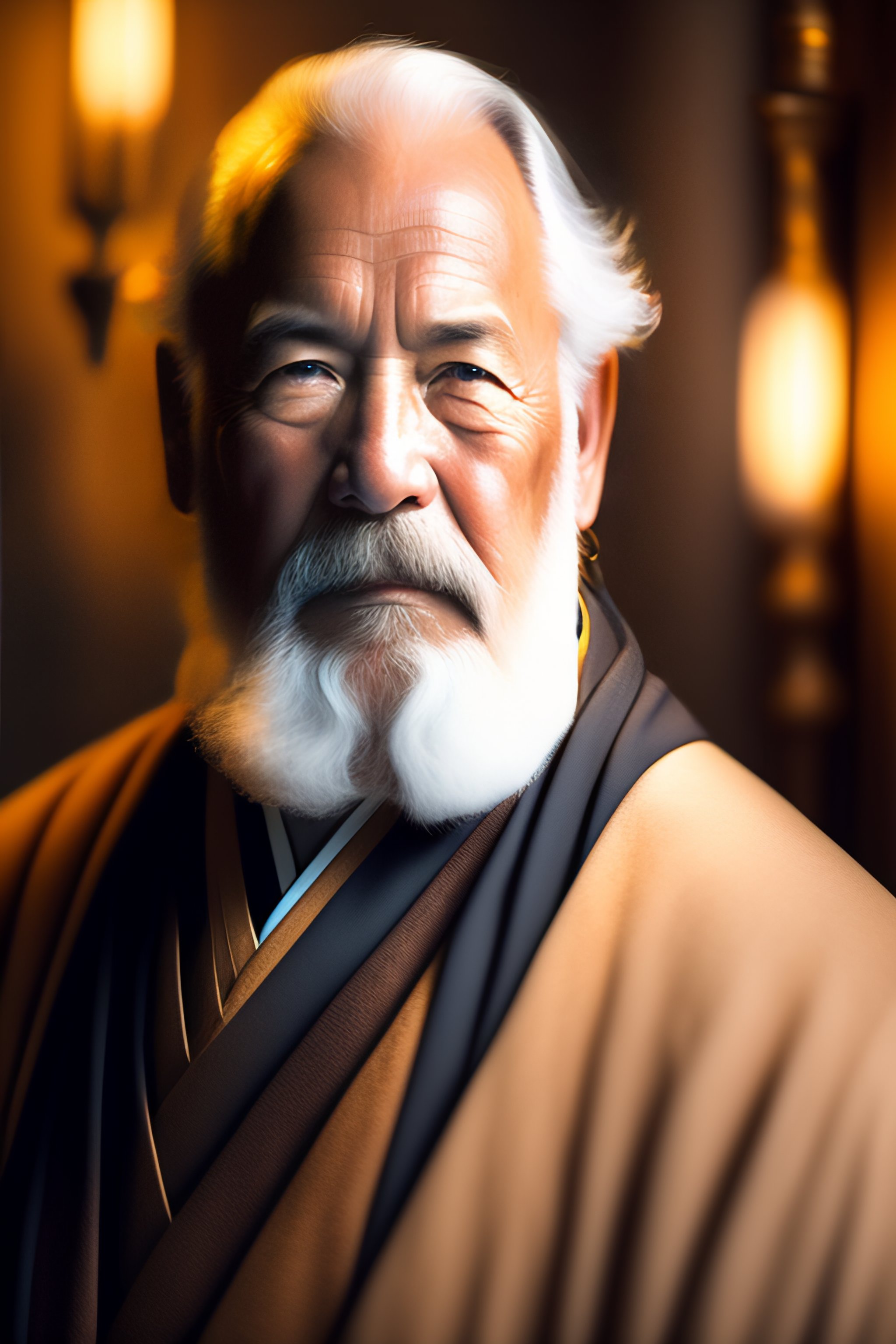 Lexica - Portrait of old Jedi master with professional lighting