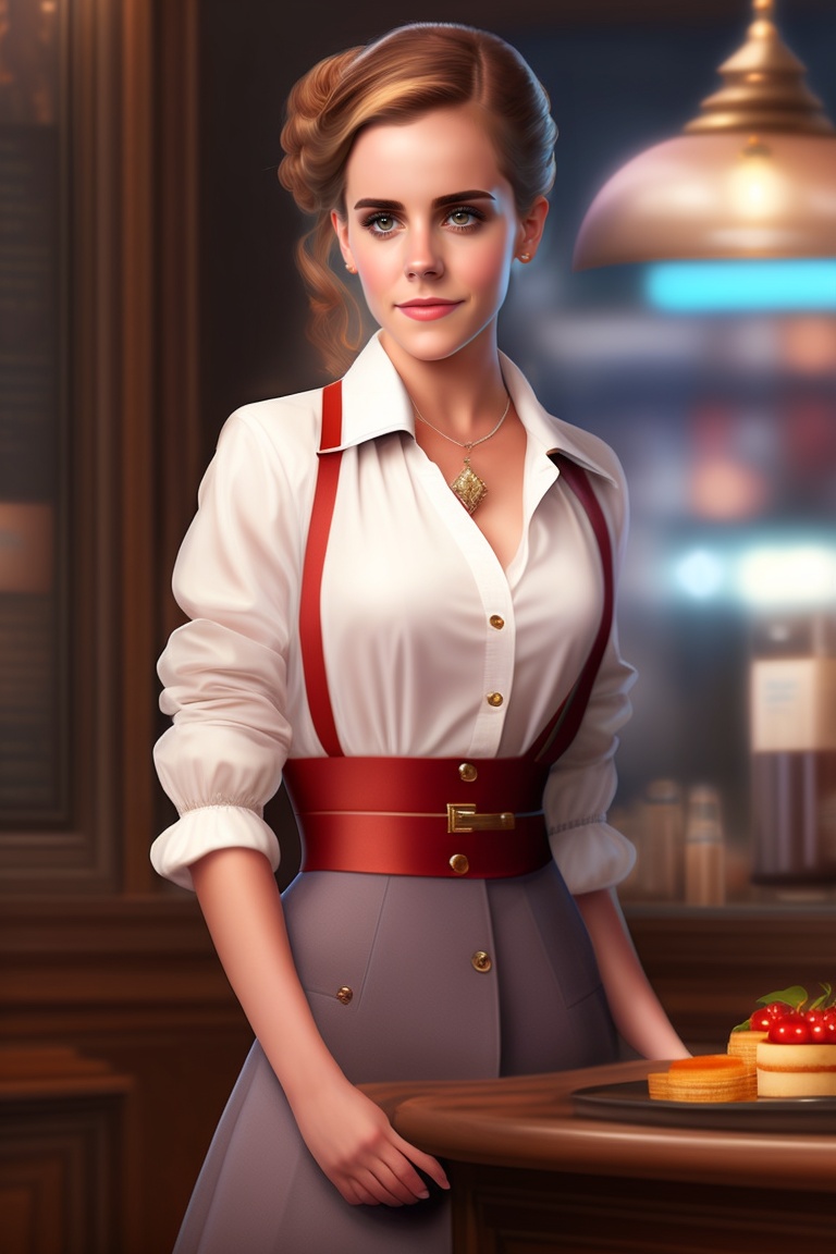 Lexica - Emma Watson as a waitress, detailed clothing, Photograph, full ...