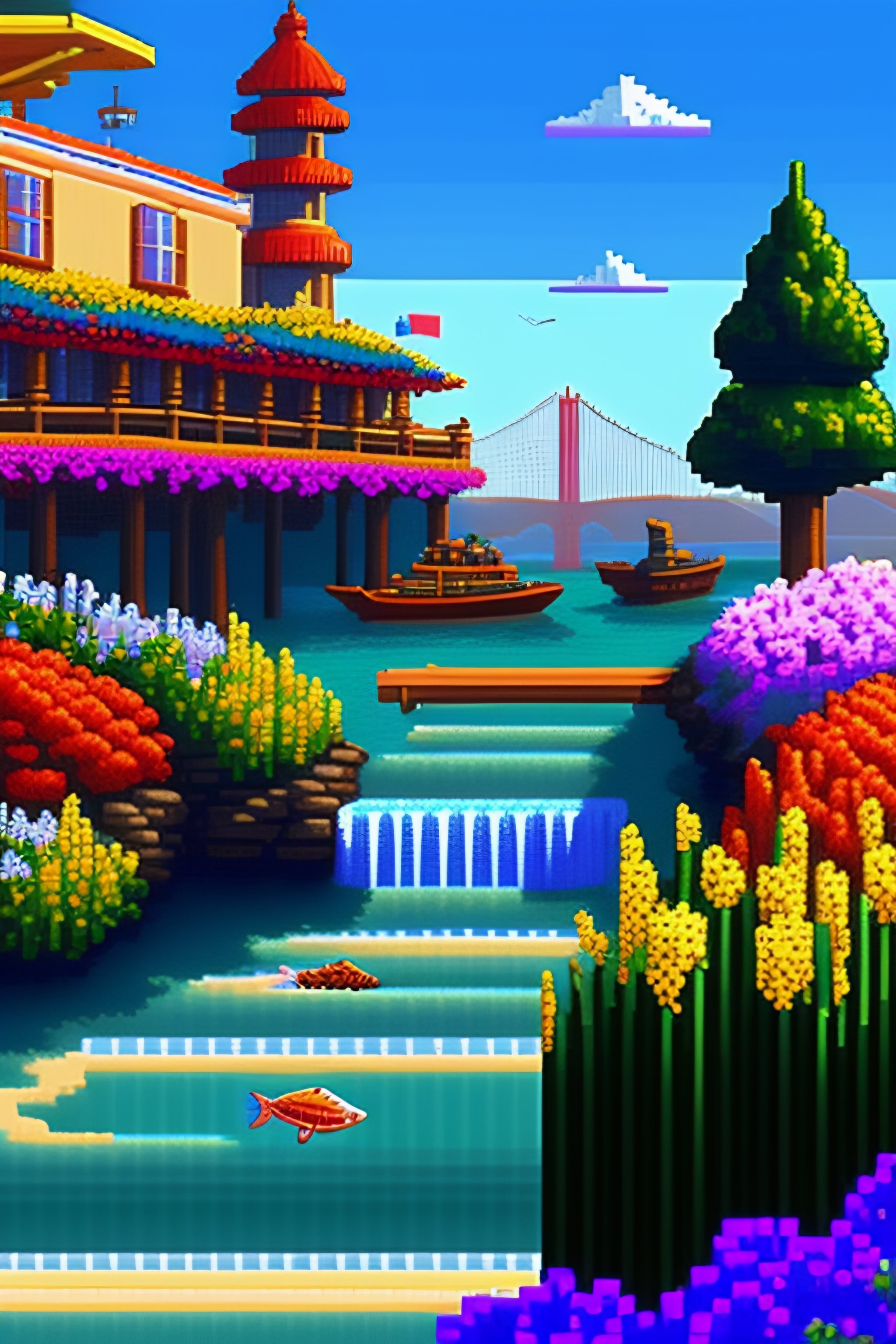 Lexica - Pixel art san francisco fisherman's wharf. 3d pixel art 4k ...