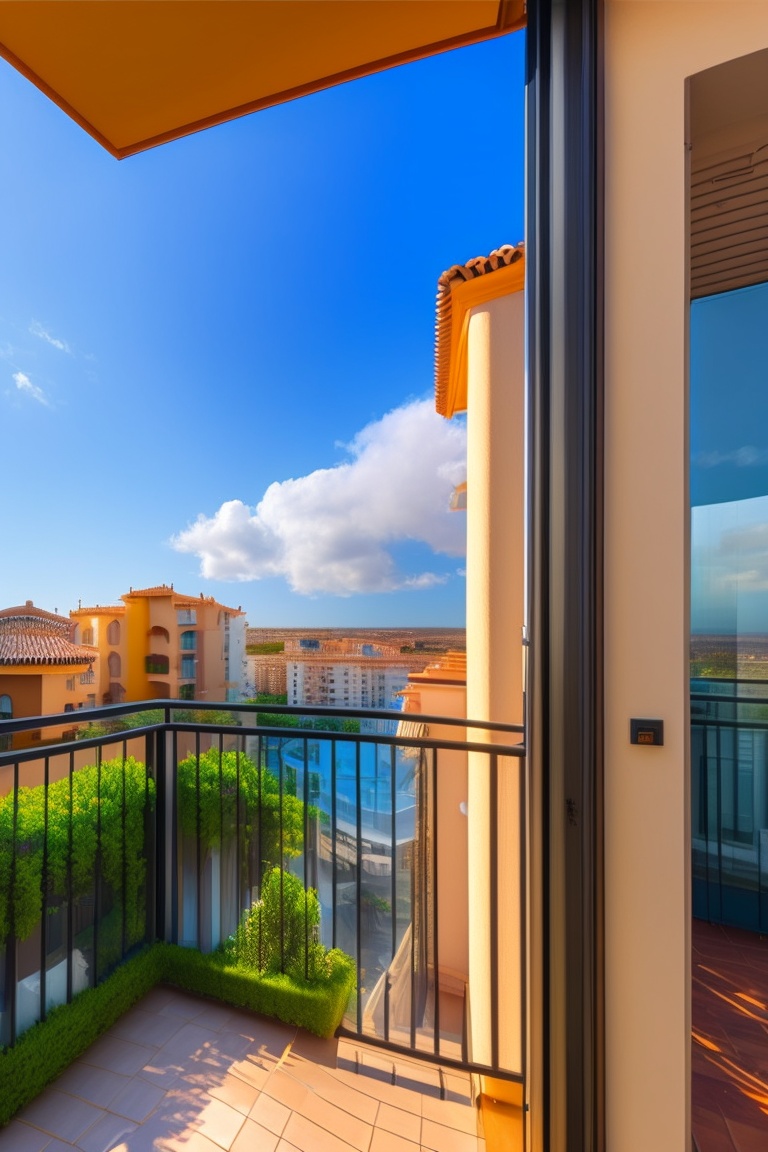 Lexica - Balcony of a residential apartment on the tenth floor, and the ...