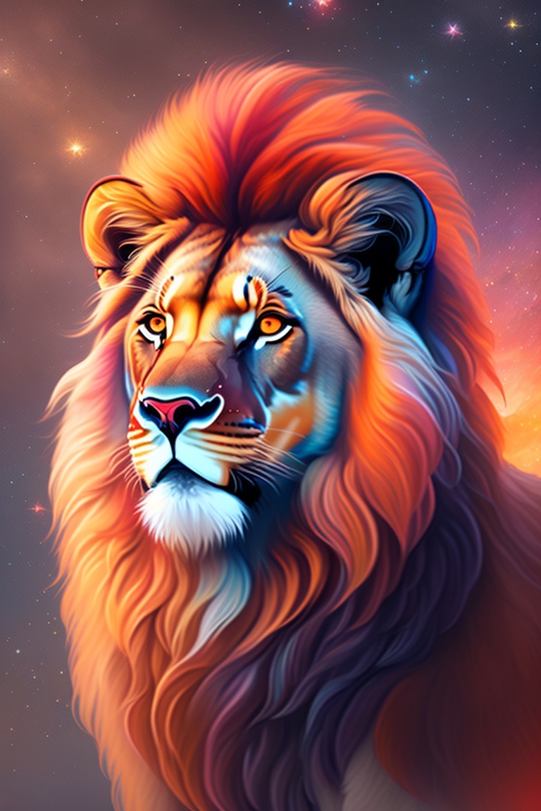 Lexica - Digital illustration style drawing of a lion, empowered image ...