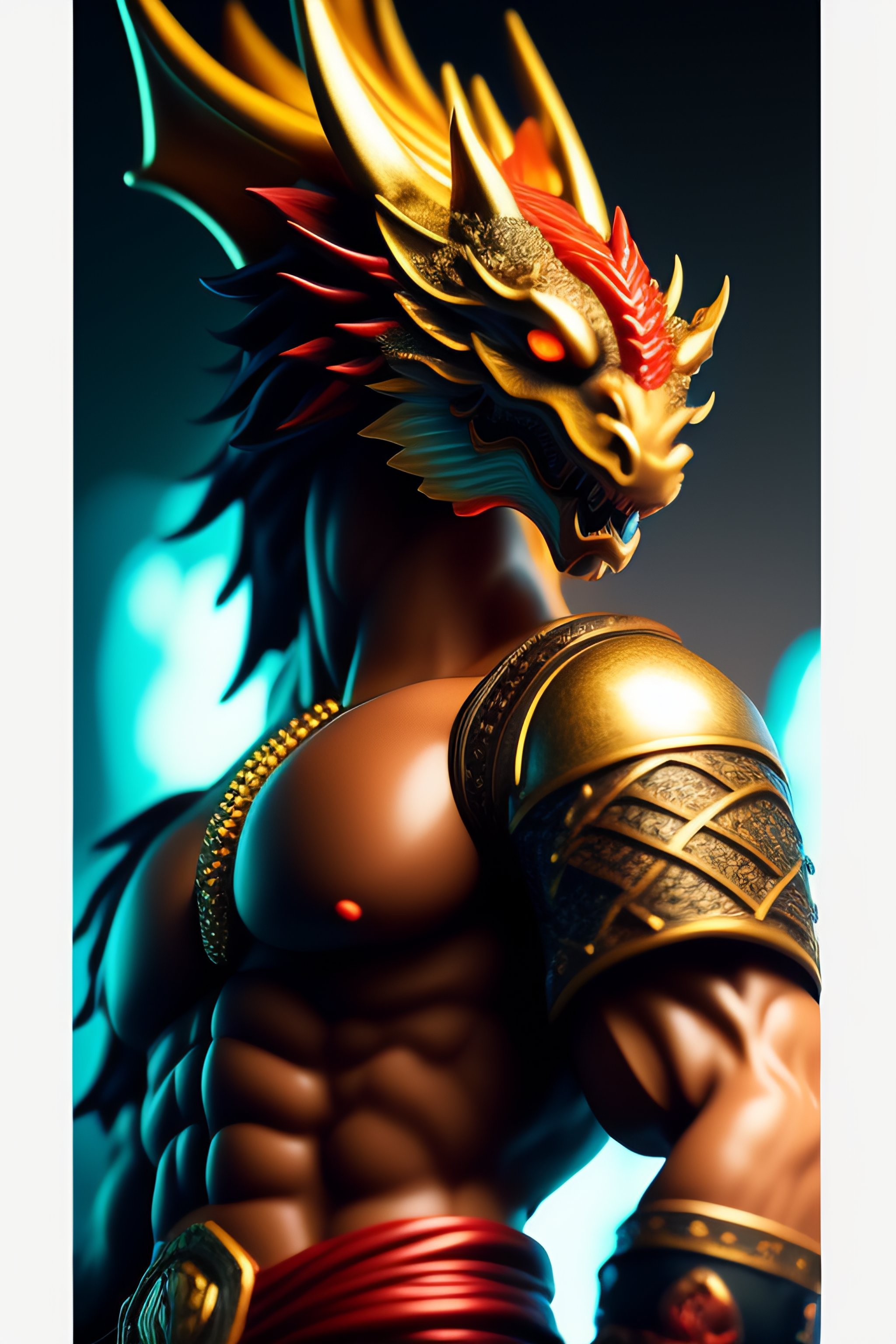 Lexica - Dragon man, 4k, detailed, One piece style