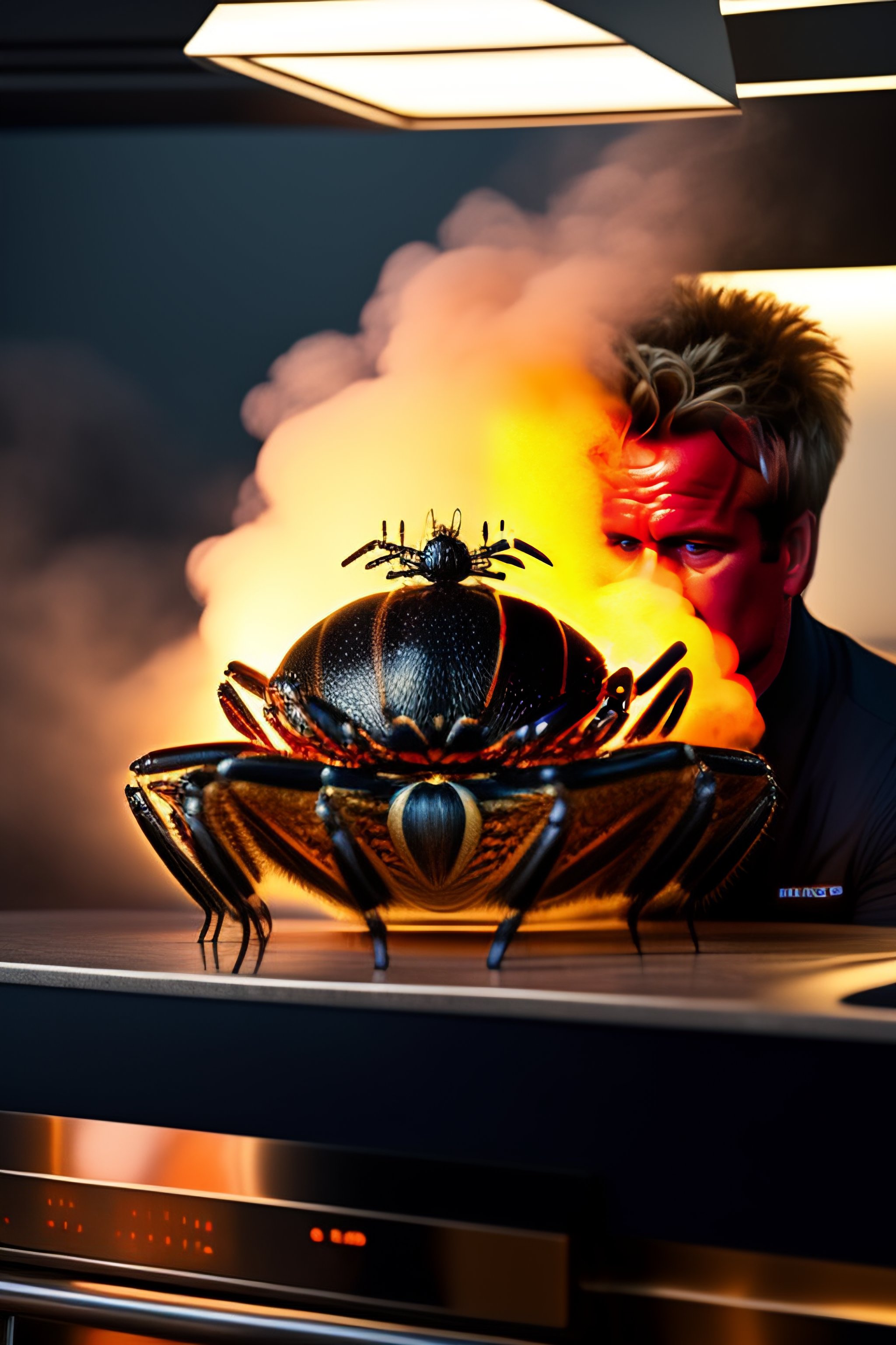 Lexica - Gordon Ramsey cooking a giant spider