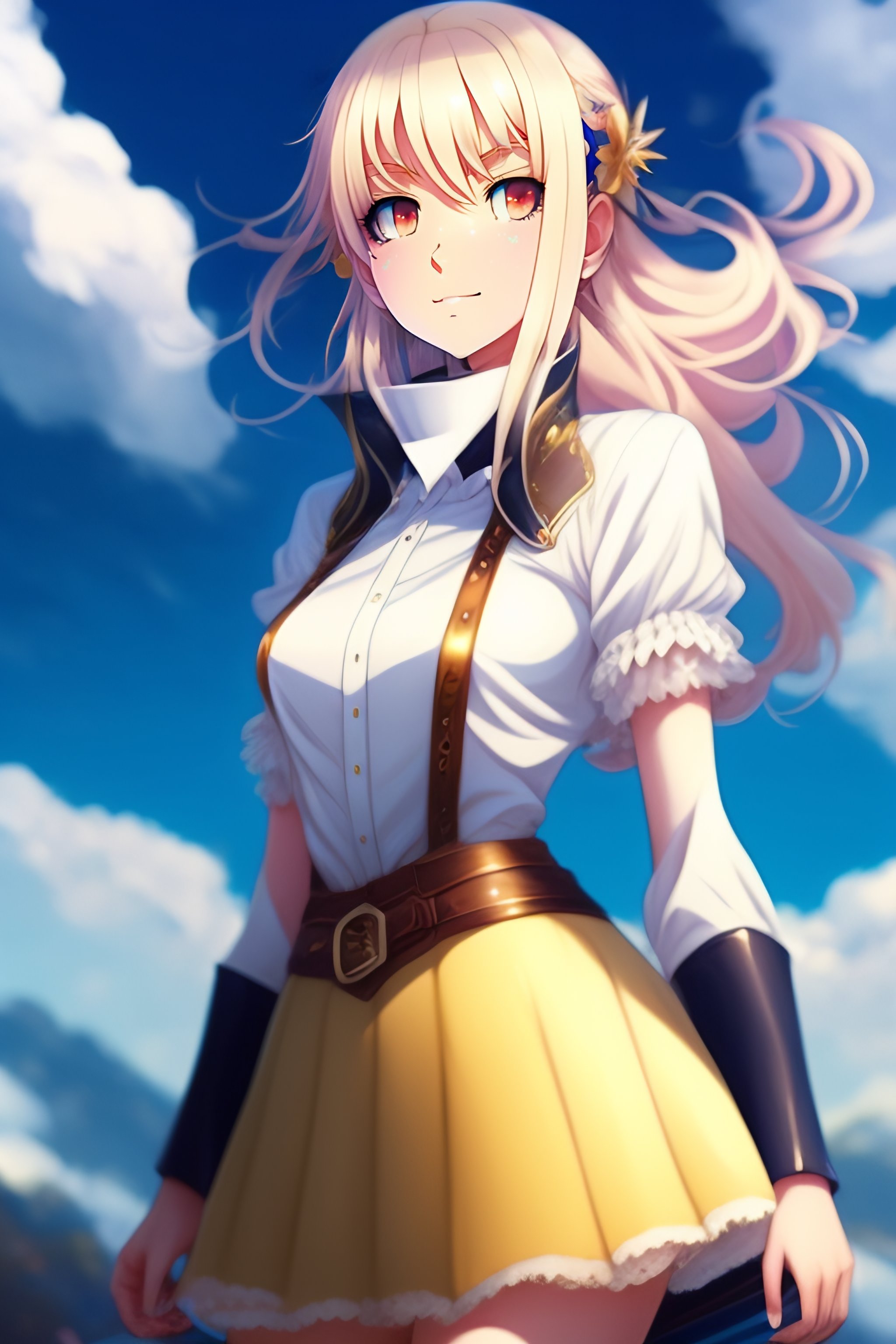 Lexica - FGO anime girl Blond, long hair, blue eyes and a pretty smile ...