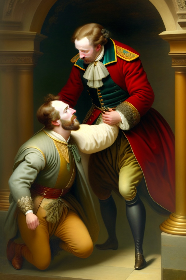 Lexica - Man rescuing a dying man, 19th century style