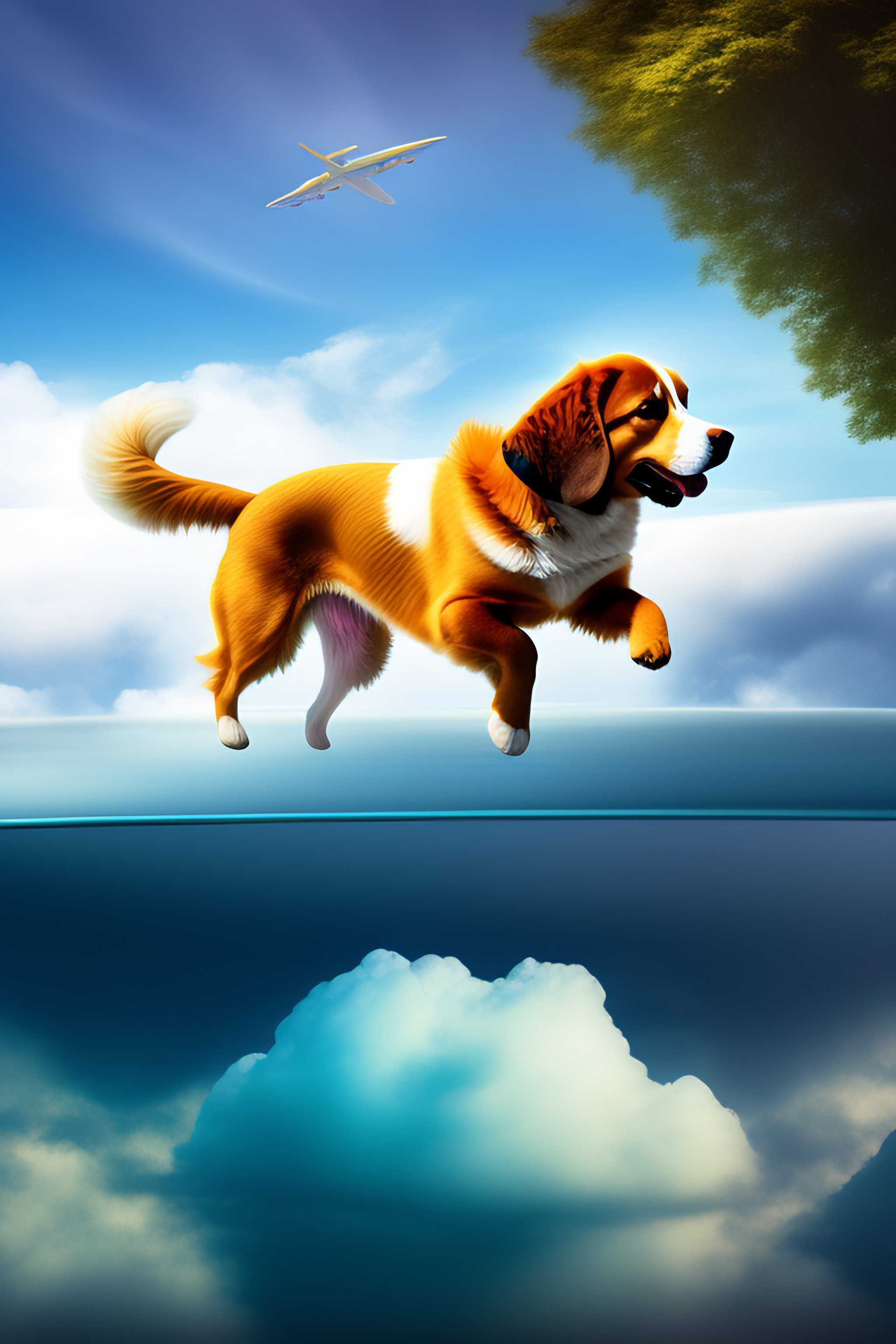 Lexica - Dogs flying in the sky