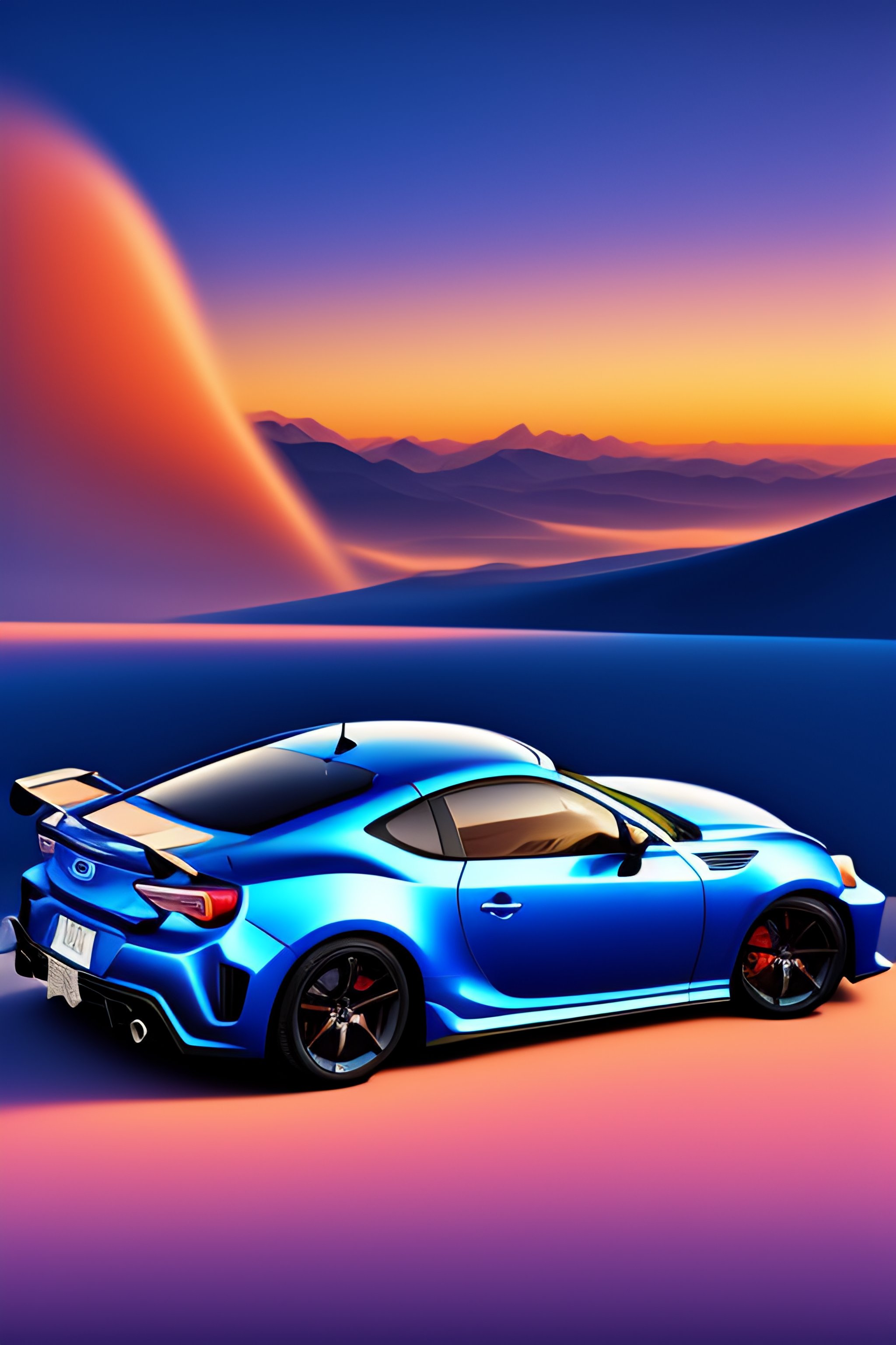 Lexica - Vector art of a single blue subaru brz, isometric, 4 k ...