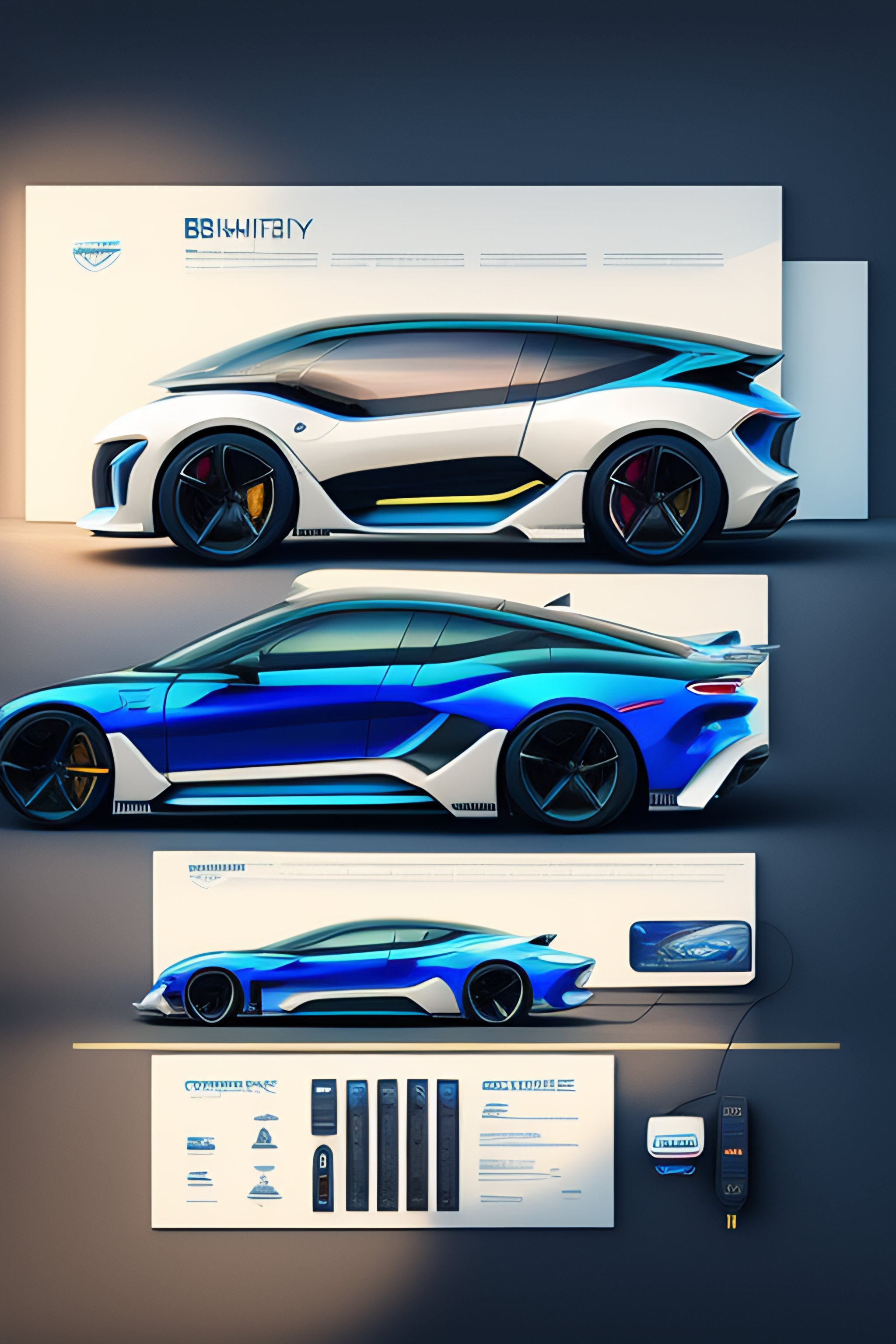 Lexica - Concept family car electric blueprint
