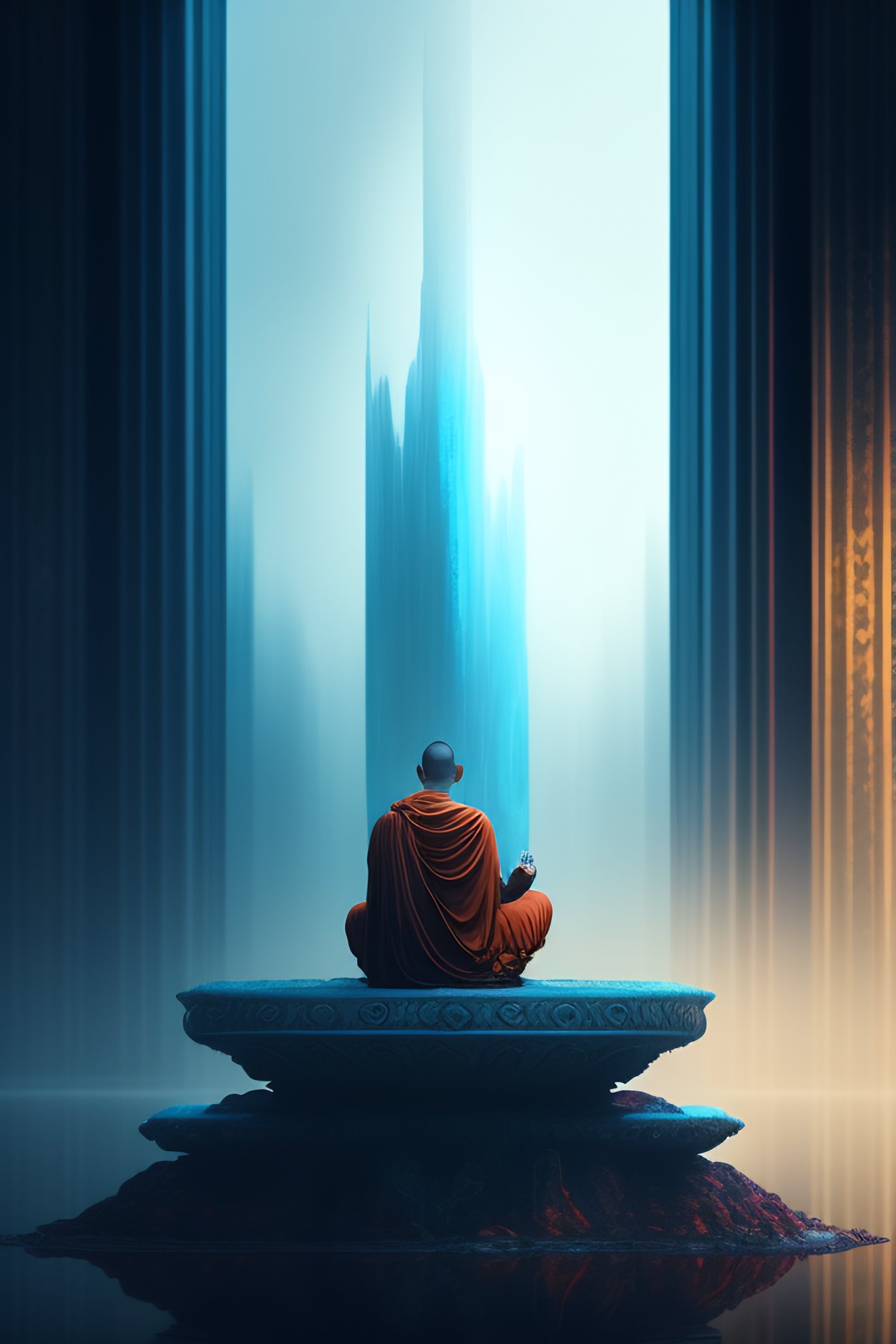 Lexica - A monk god meditating in a empty void, fantasy, trending on ...