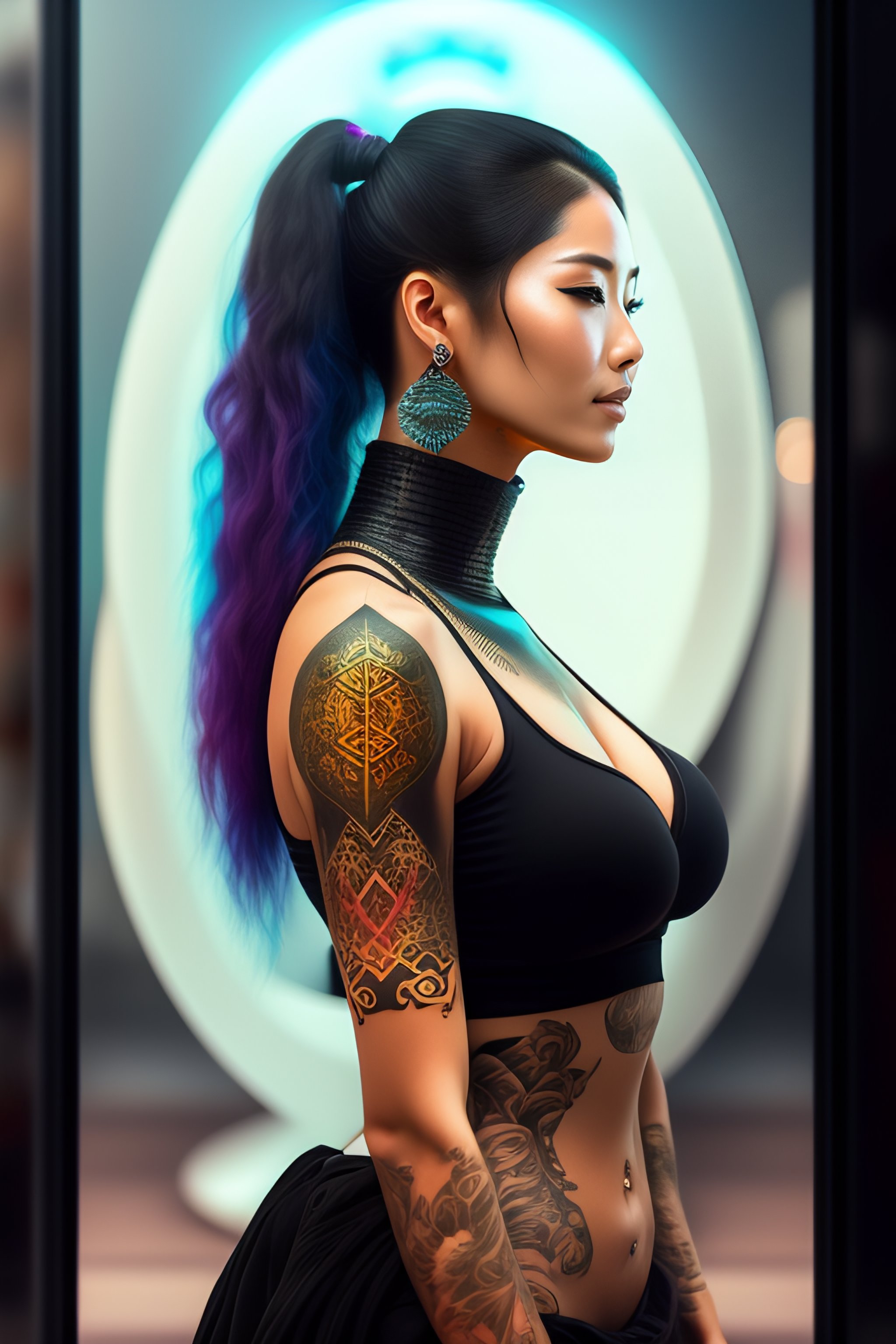 Lexica - AI expert, female, digital tattoo