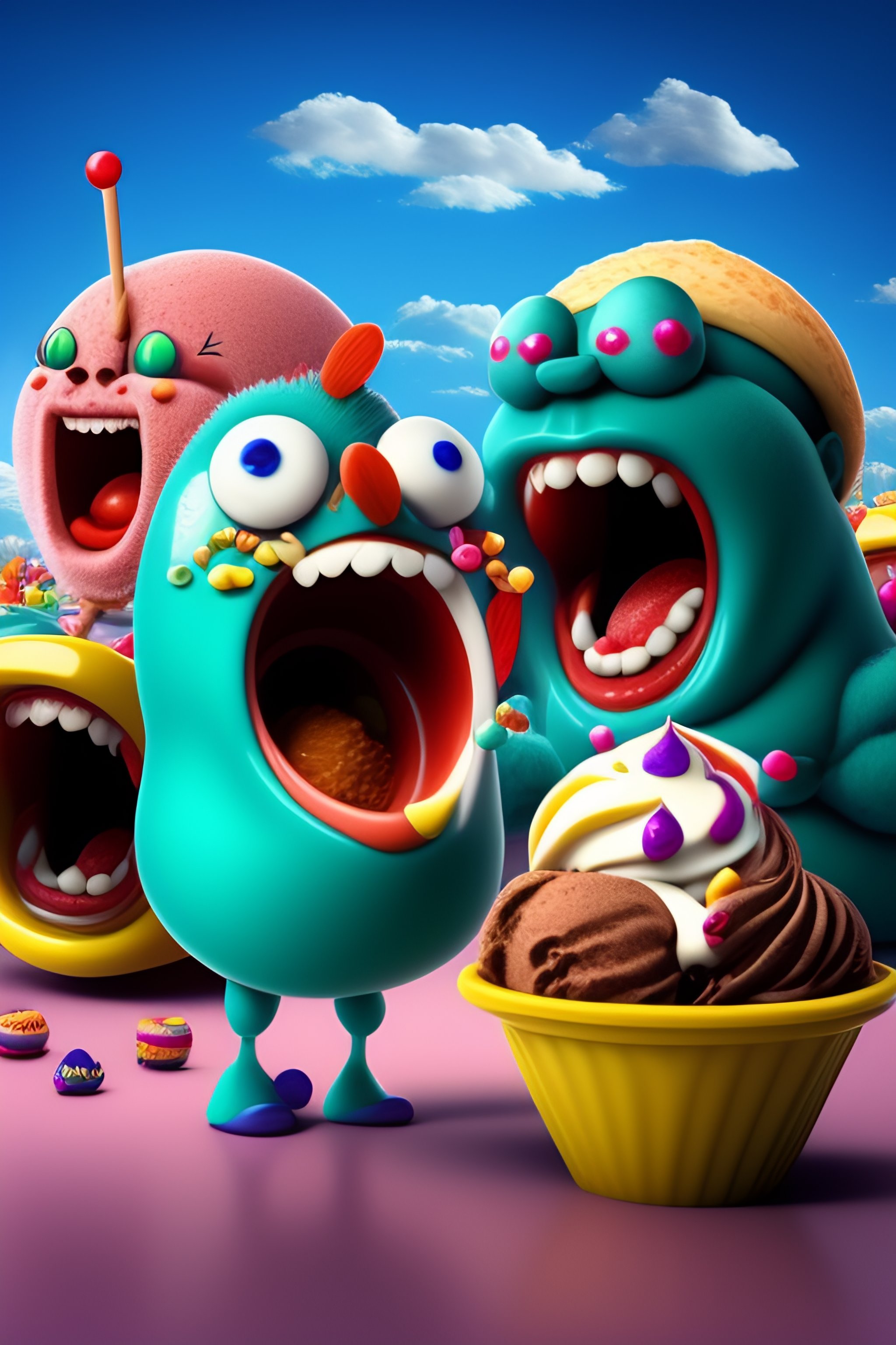 Lexica - Ice cream monsters screaming