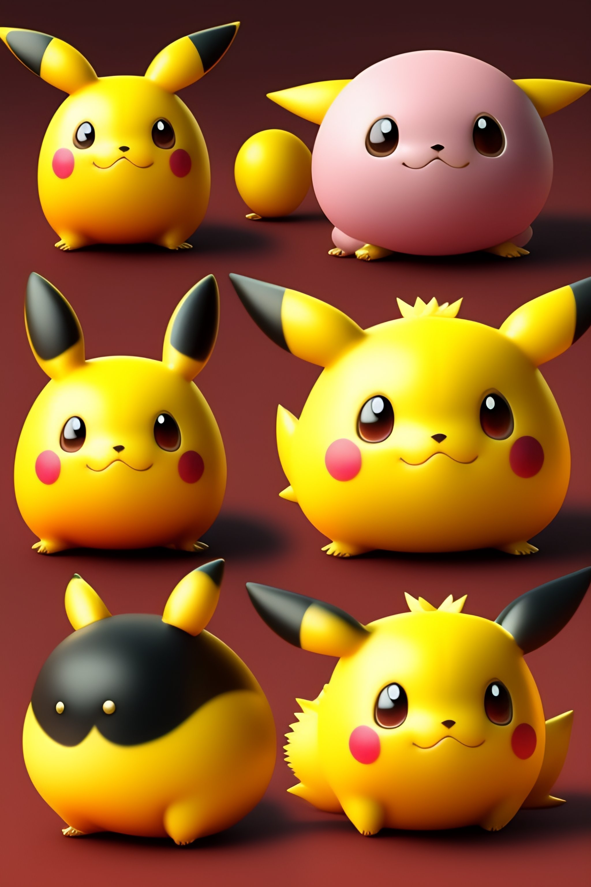 Lexica - Create me a adorable, cute, round, small smushy Pikachu ...