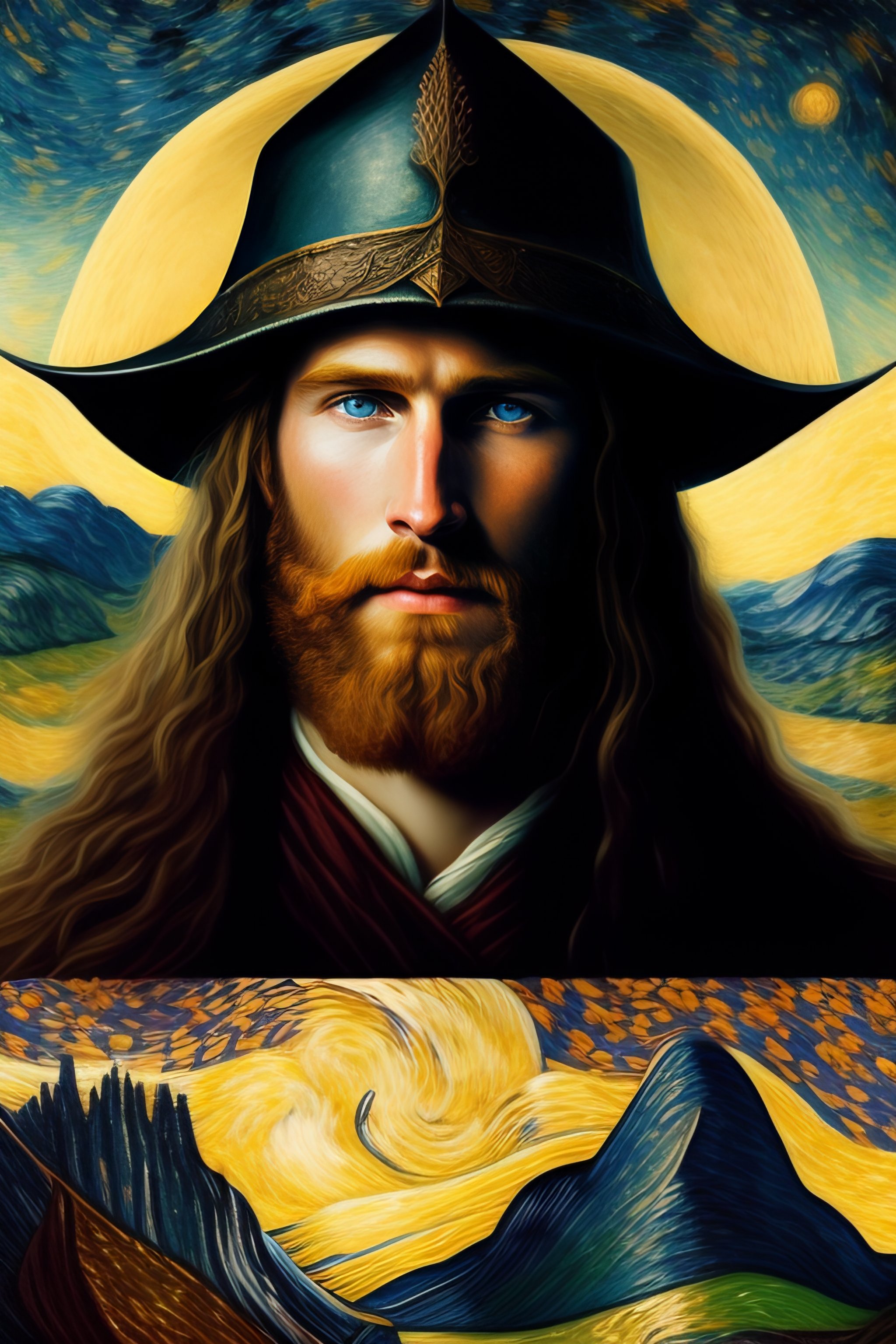 Lexica - Valinor from the lord of the rings in van gogh style