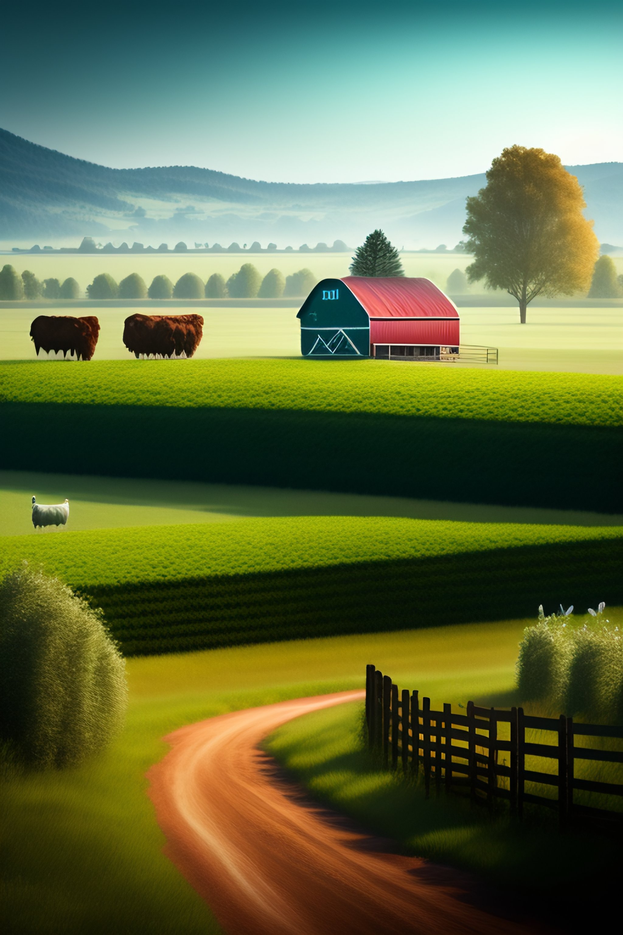 Lexica - Realistic farm landscape