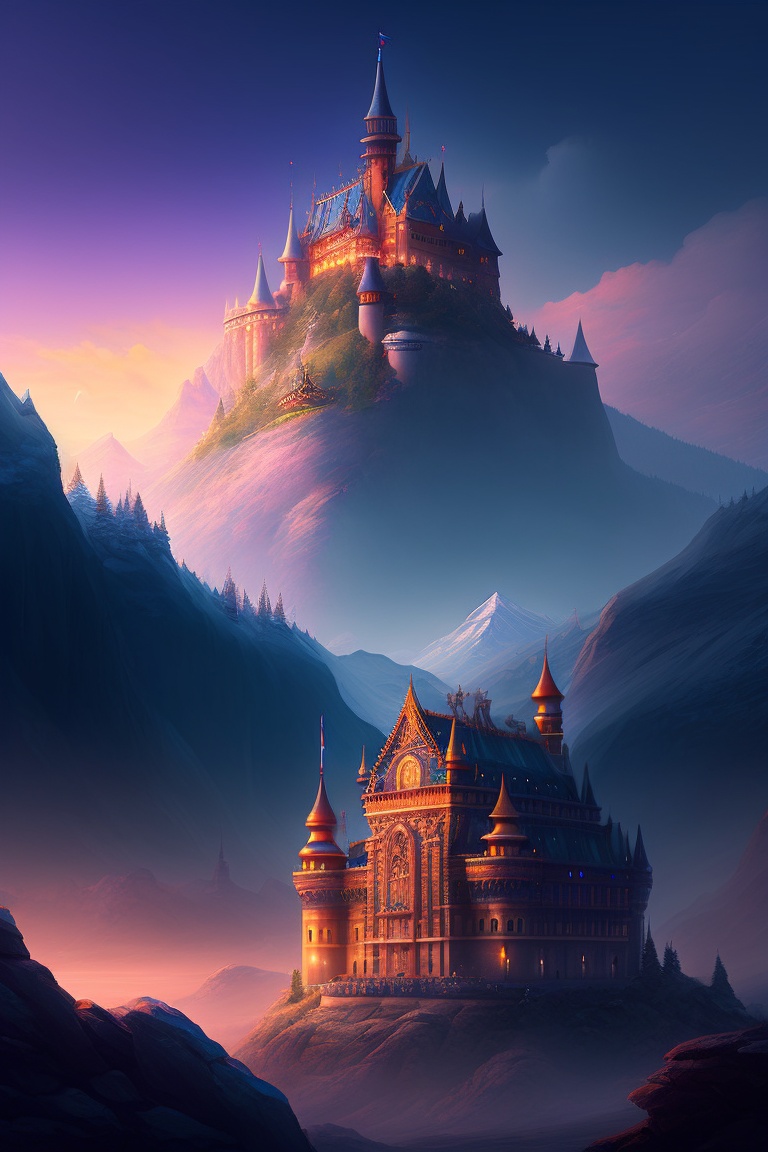 Lexica - An illustration depicting a magnificent kingdom, with majestic ...