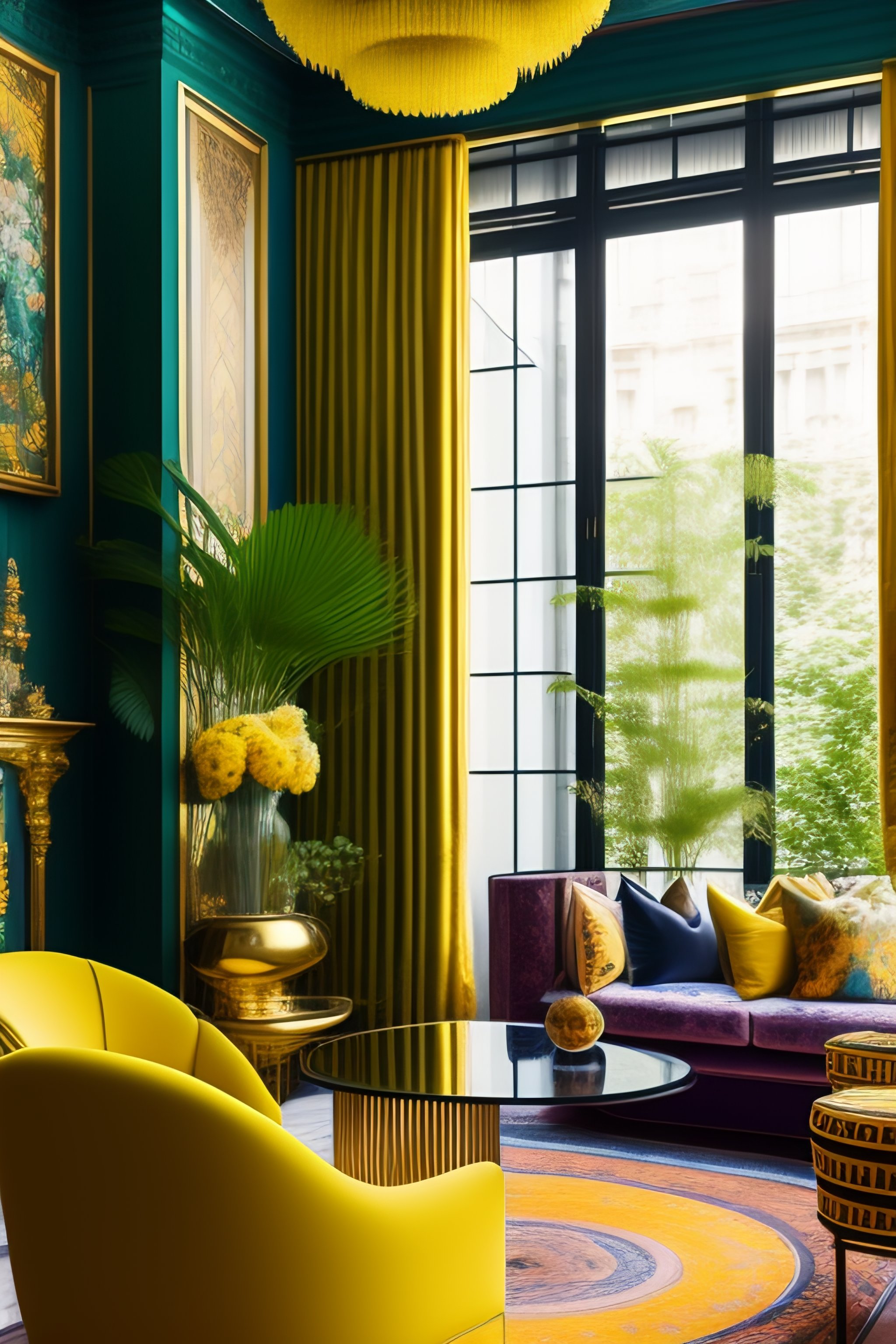 Lexica - Photo by Architectural Digest: Maximalist yellow {vaporwave ...