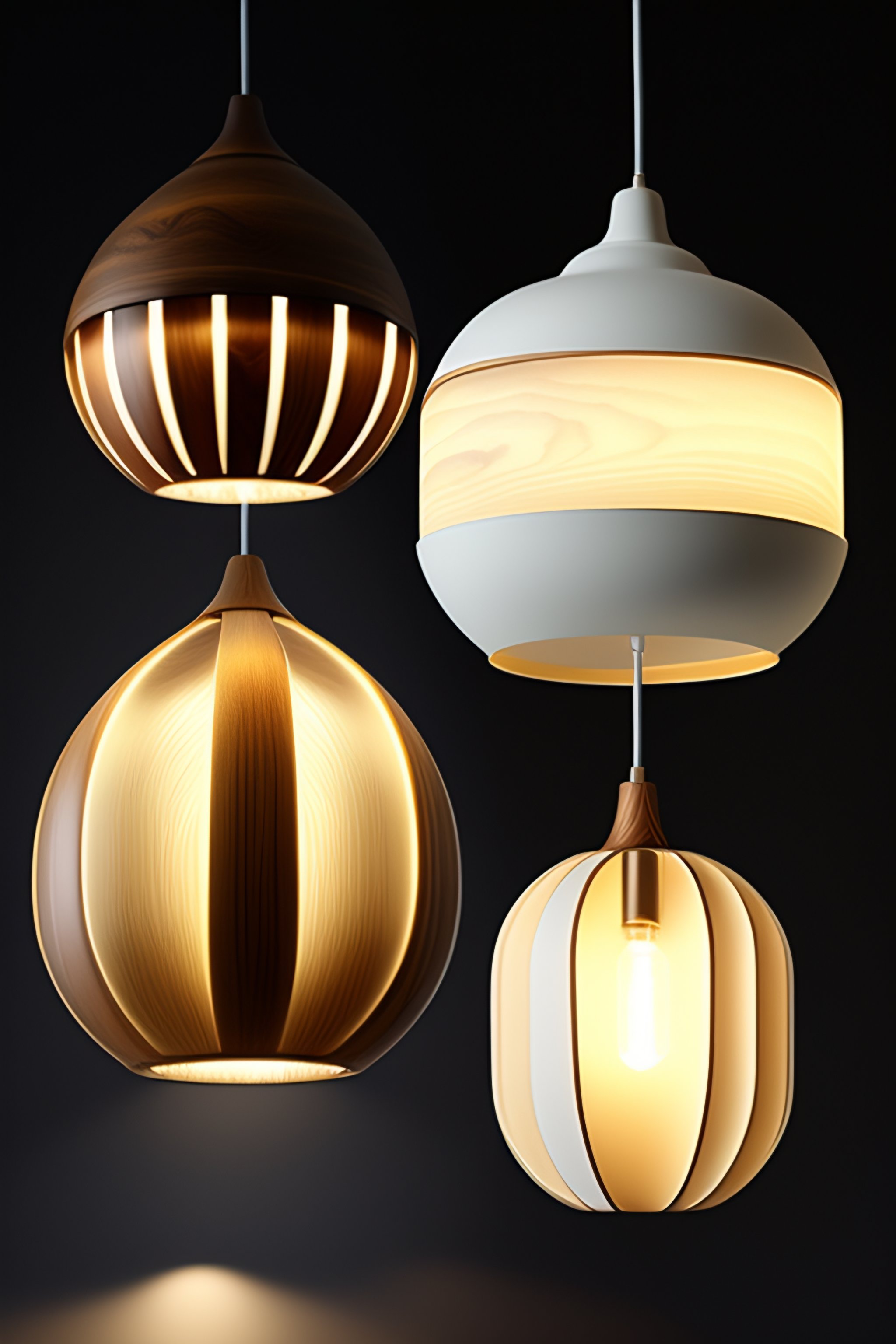 Lexica - 2d Multi-Layer Wood Pendant lamps