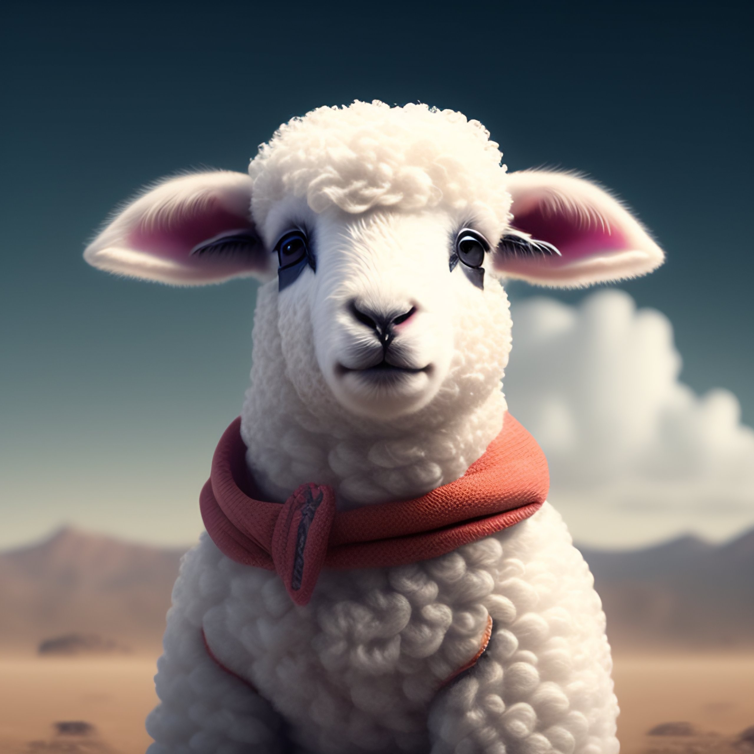 Lexica - A robot IA intelligence, dressed like lamb puppet, movie like ...