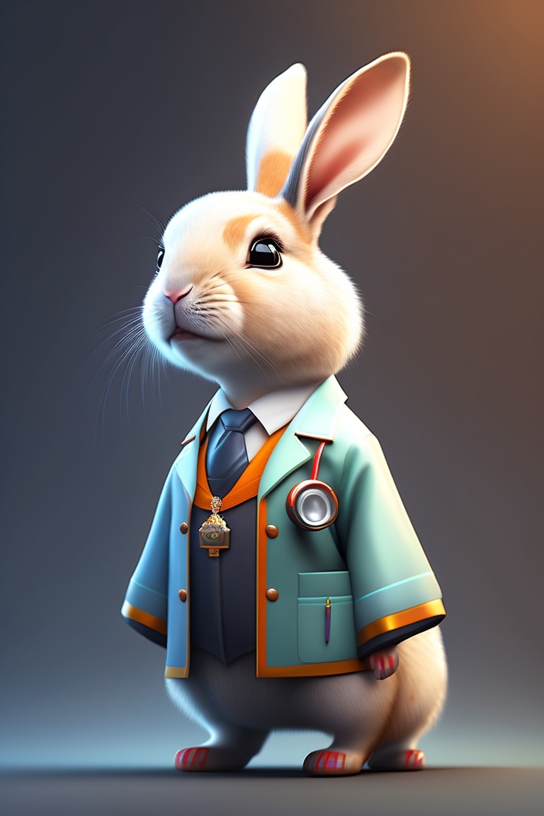 Lexica - Anthropomorphic rabbit, a rabbit in a doctor dress, doctor ...