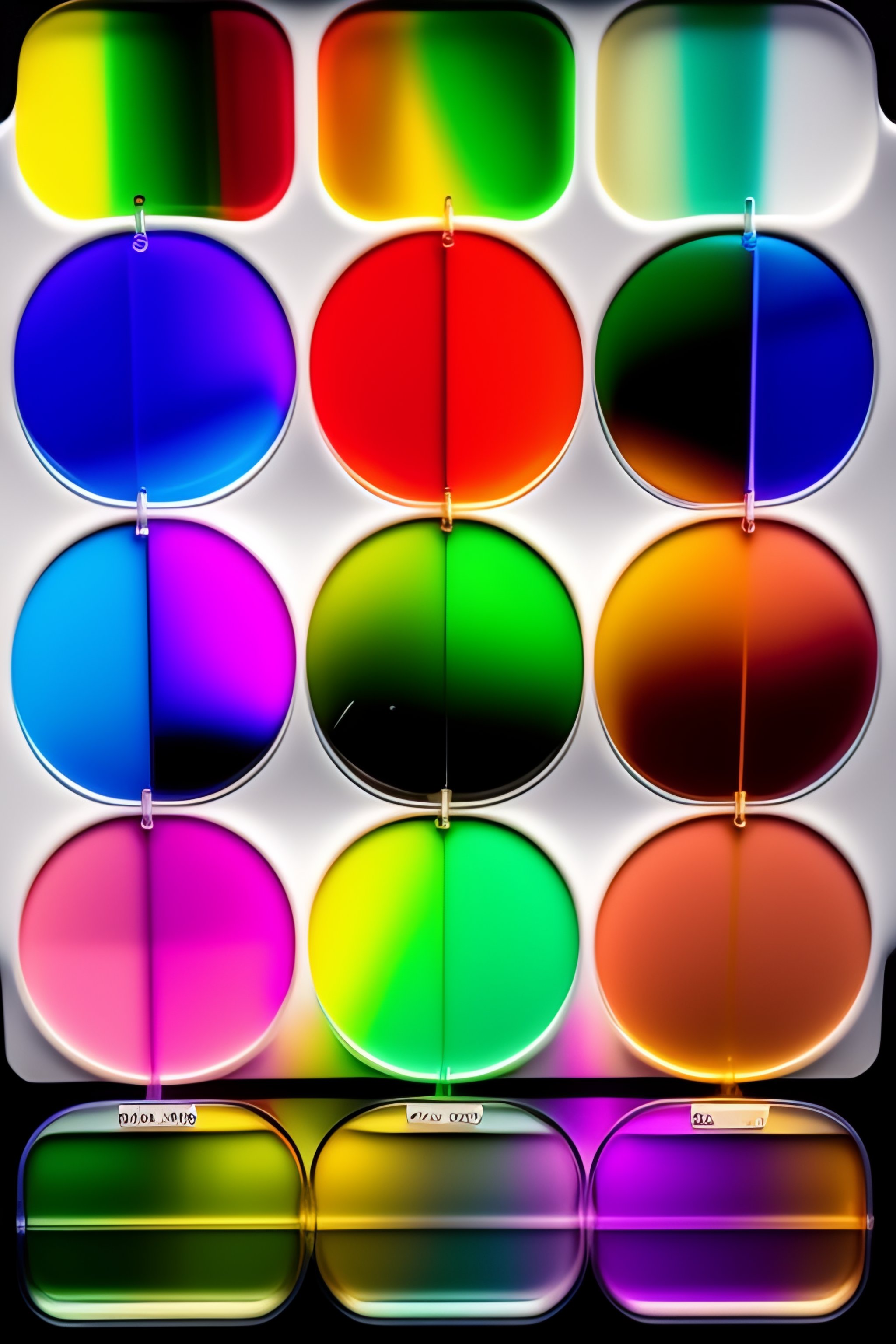 Lexica - A thin layer chromatography plate, showing 7 different bands ...