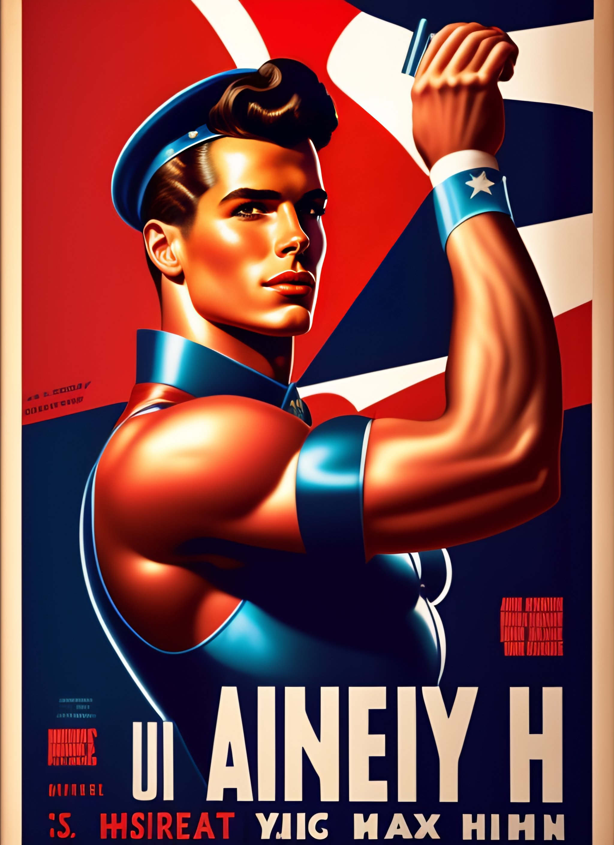 Lexica - A male young man the riveter "We can do it !" poster by John ...