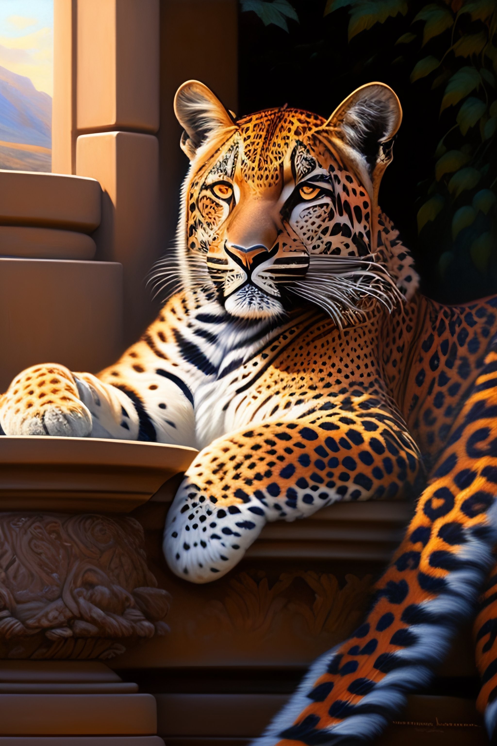 Lexica - Detailed paint of leopard, highly detailed paiting by gaston ...