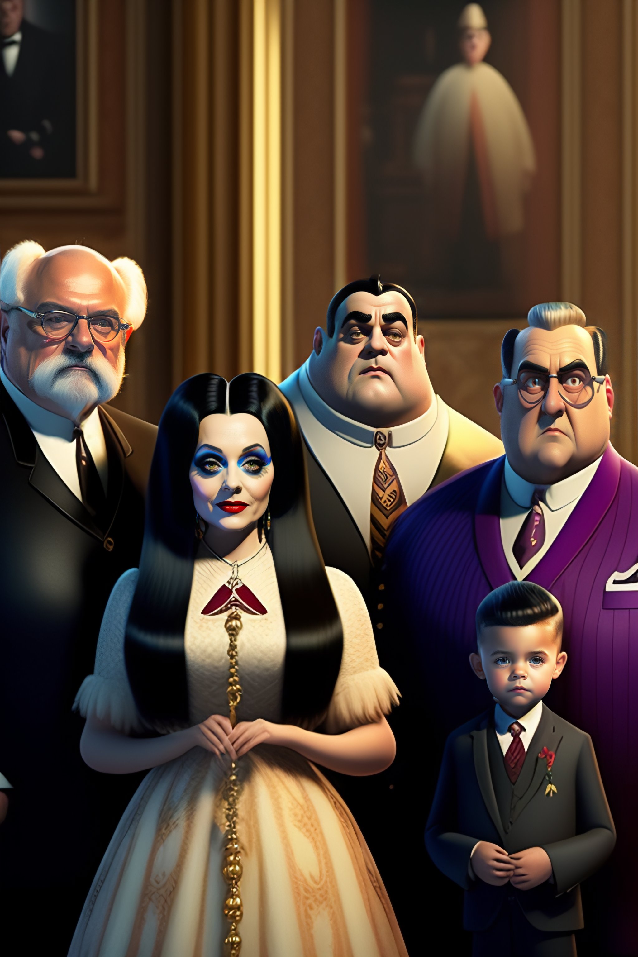 Lexica - THE ADDAMS FAMILY in 3d style wednesday of netflix