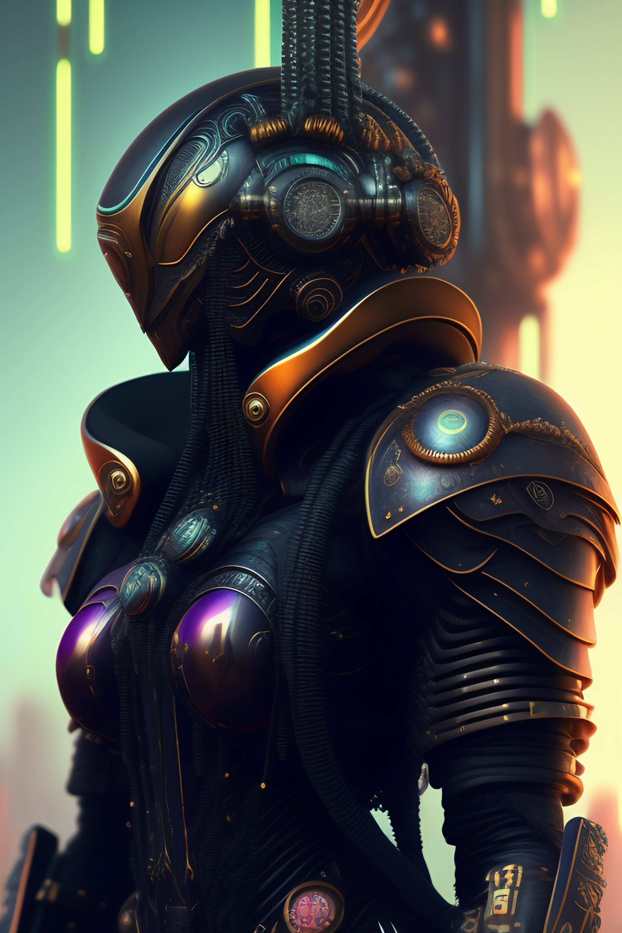 Lexica - Alien cyborg, in the style of HR Geiger and Lovecraft ...