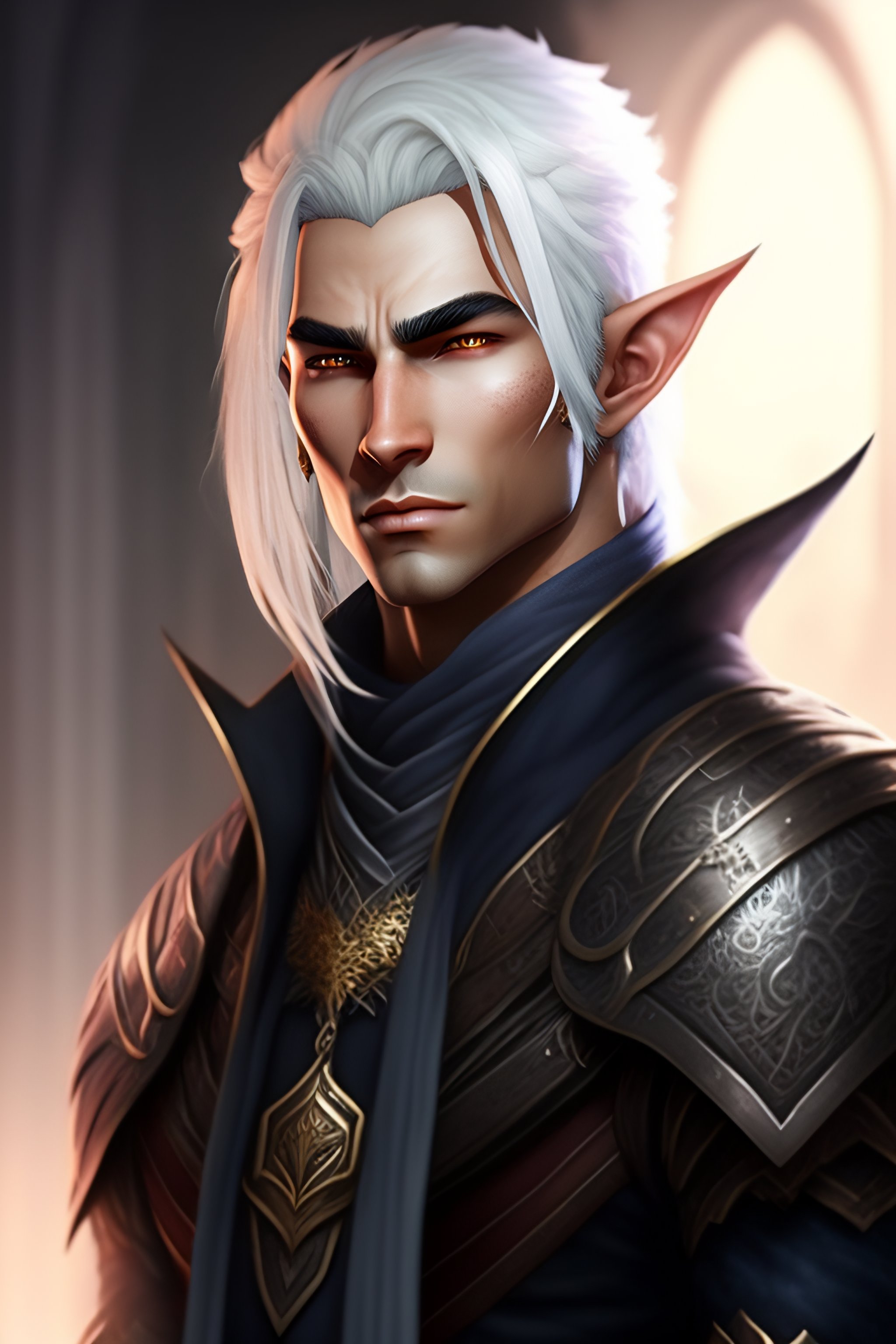 Lexica - Full body portrait of an 18 year old Male Drow Elf, grey skin ...