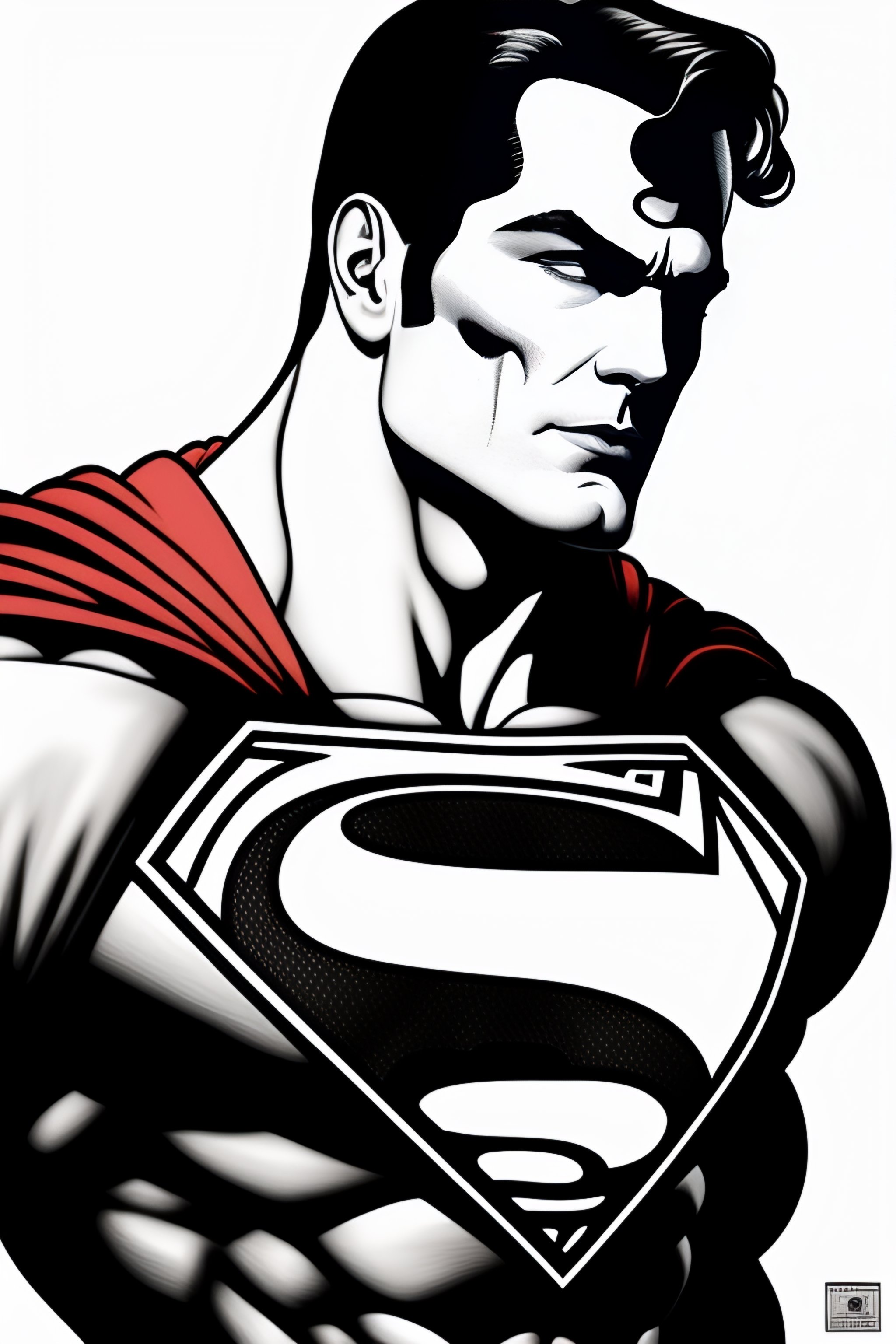 Lexica - Simple line drawing of superman changing into costume opoening ...