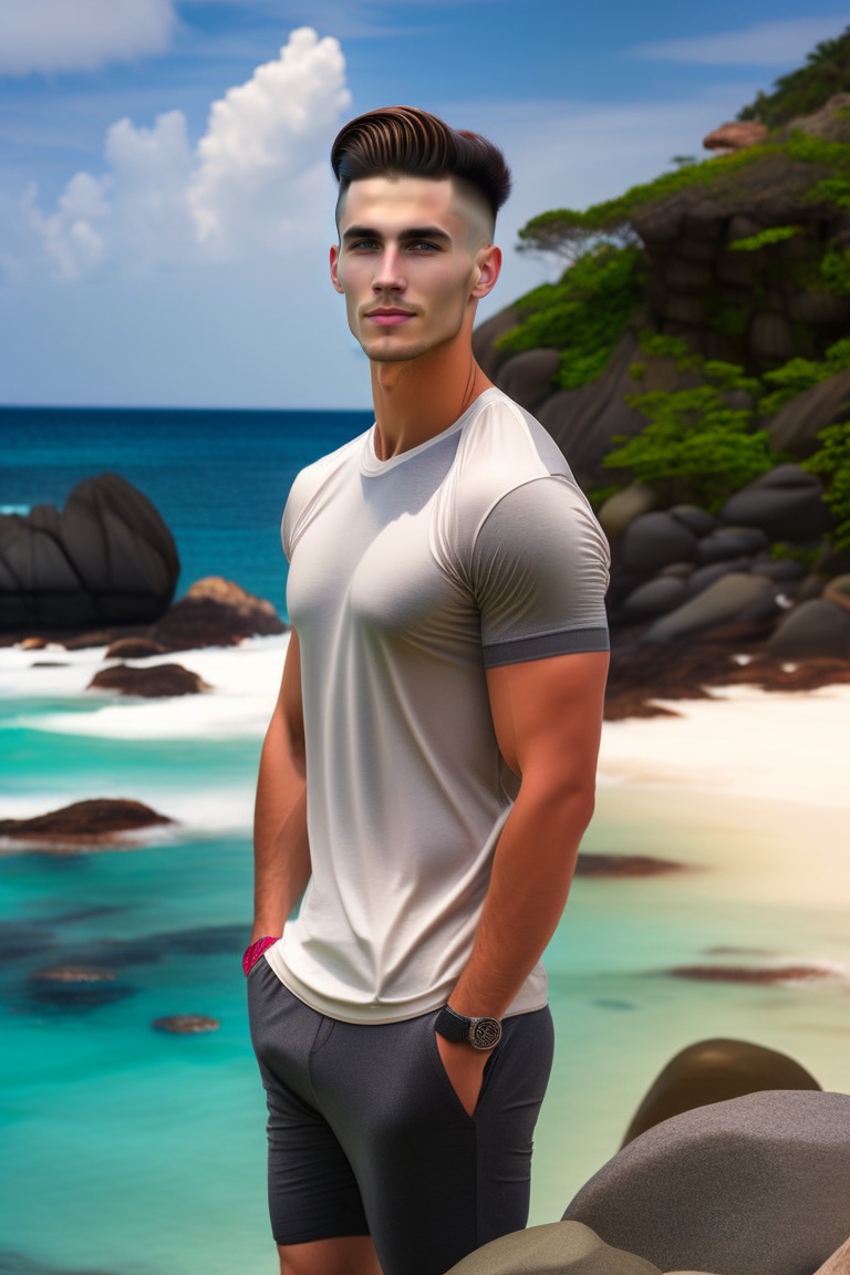Lexica - A tall white Slavic man in a grey T-shirt and long hippy ...