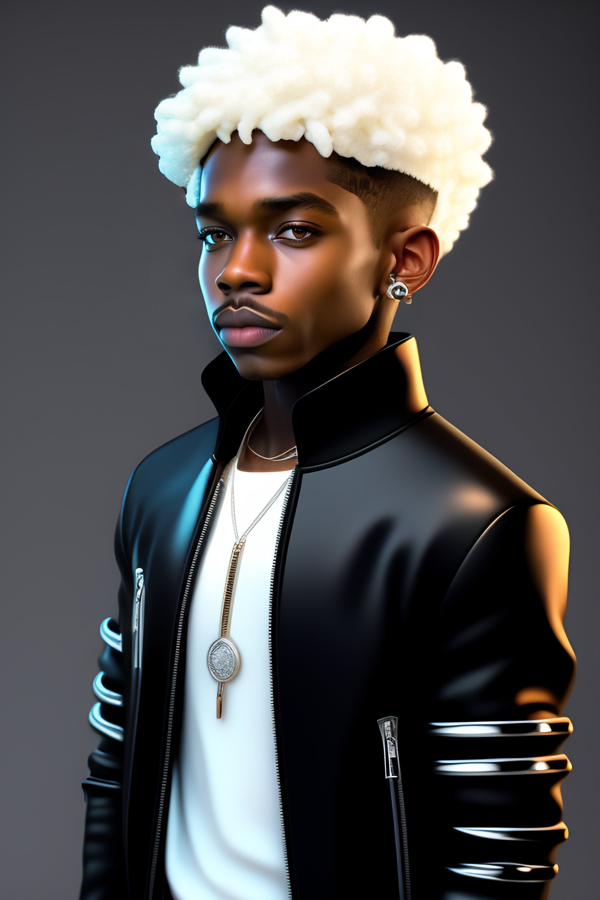 Lexica - Nigga boy in black zipper top, earring, pixar style, 3d style ...