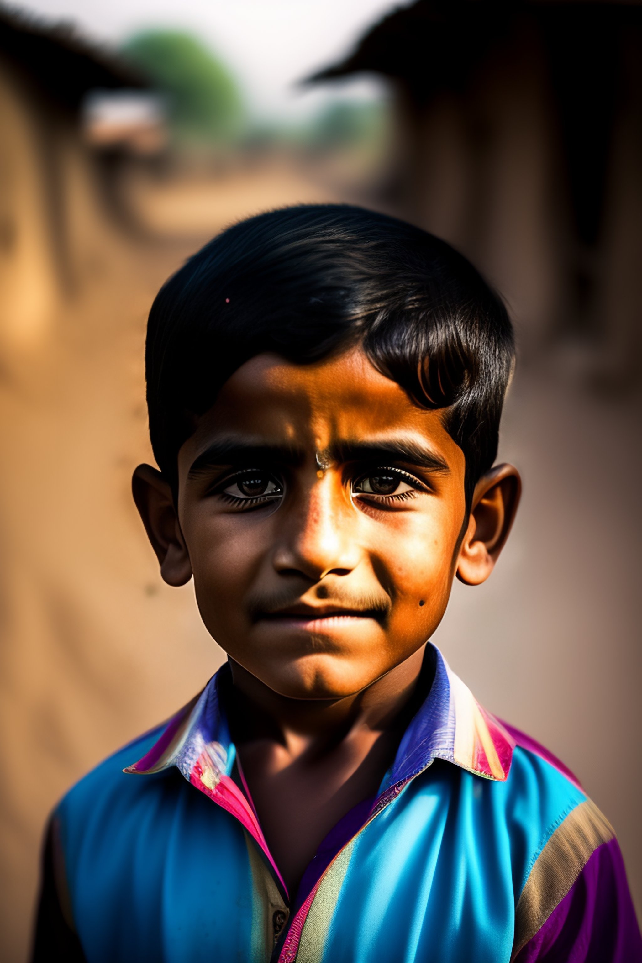 Lexica - Portrait of Pakistani villager child