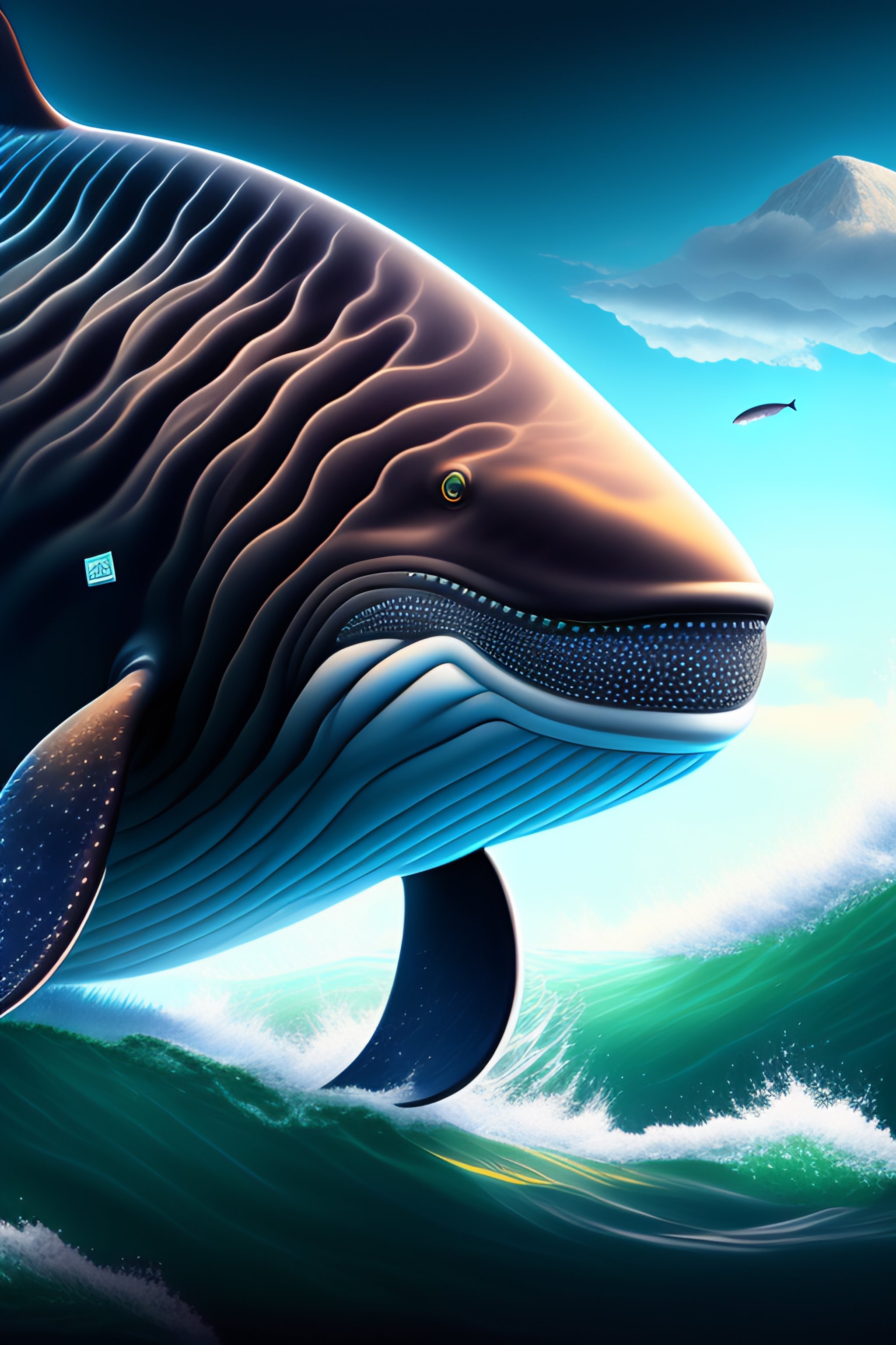 Lexica - Monster whale, digital art, digital painting, hyper sharp ...