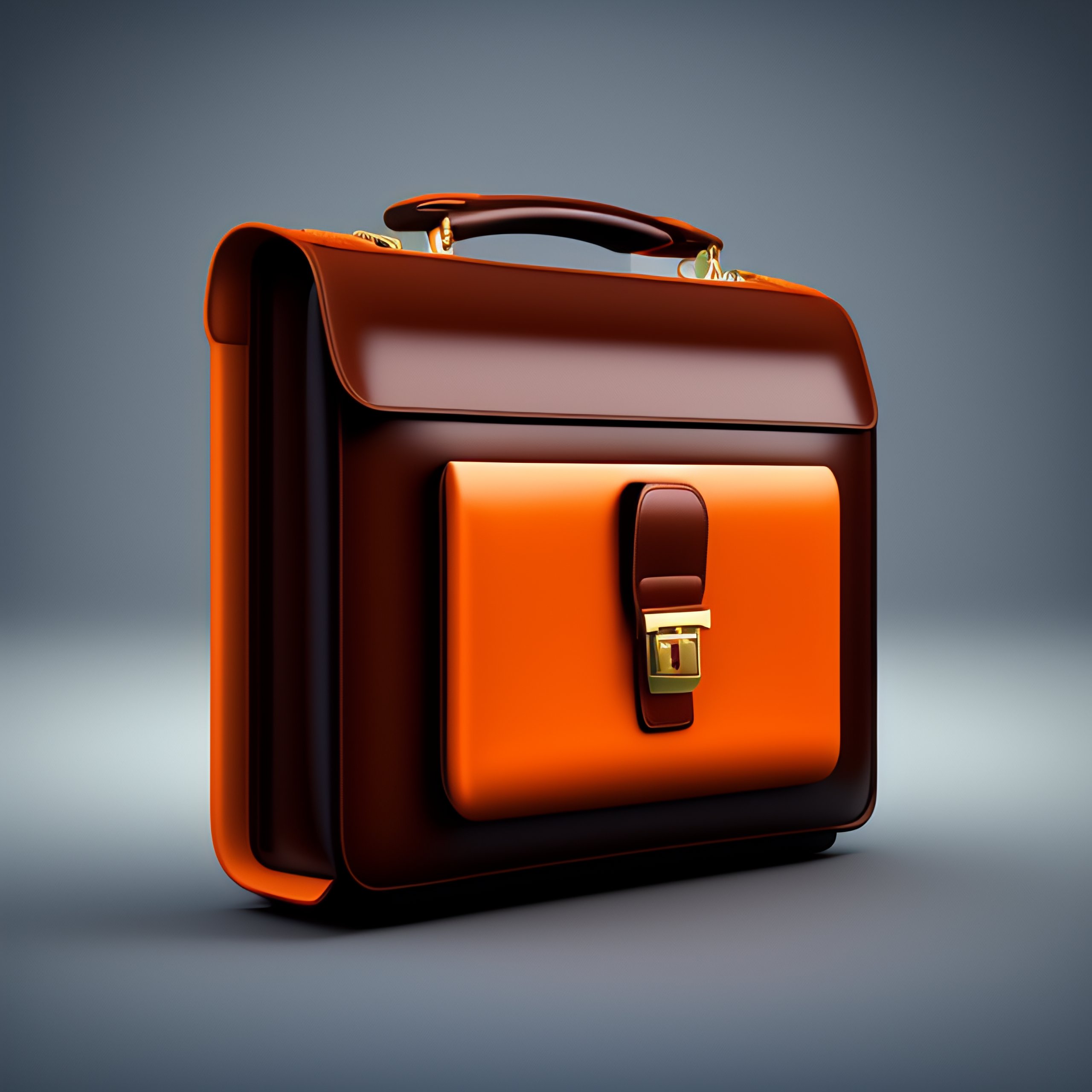 Lexica - 3d clay briefcase realistic, flat design style
