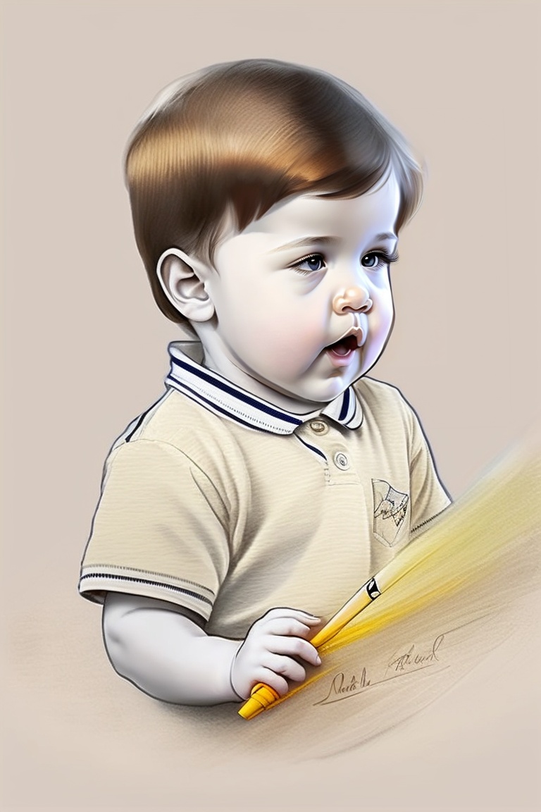 Lexica - Drawing of boy, playing, sketch