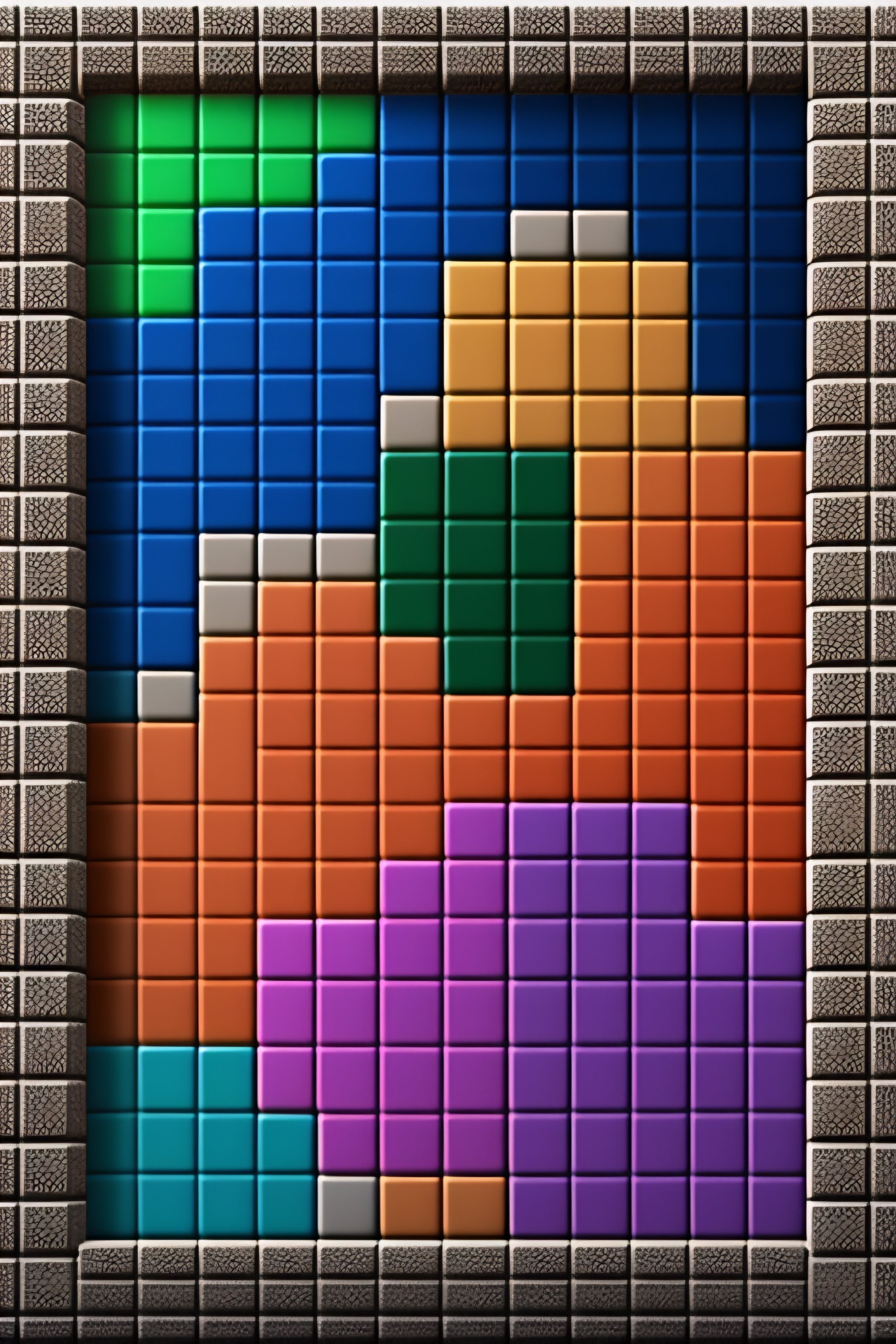 Lexica - Texture muro con mattoni qualità 128x128px di un quadrato parallelo allo schermo da ...