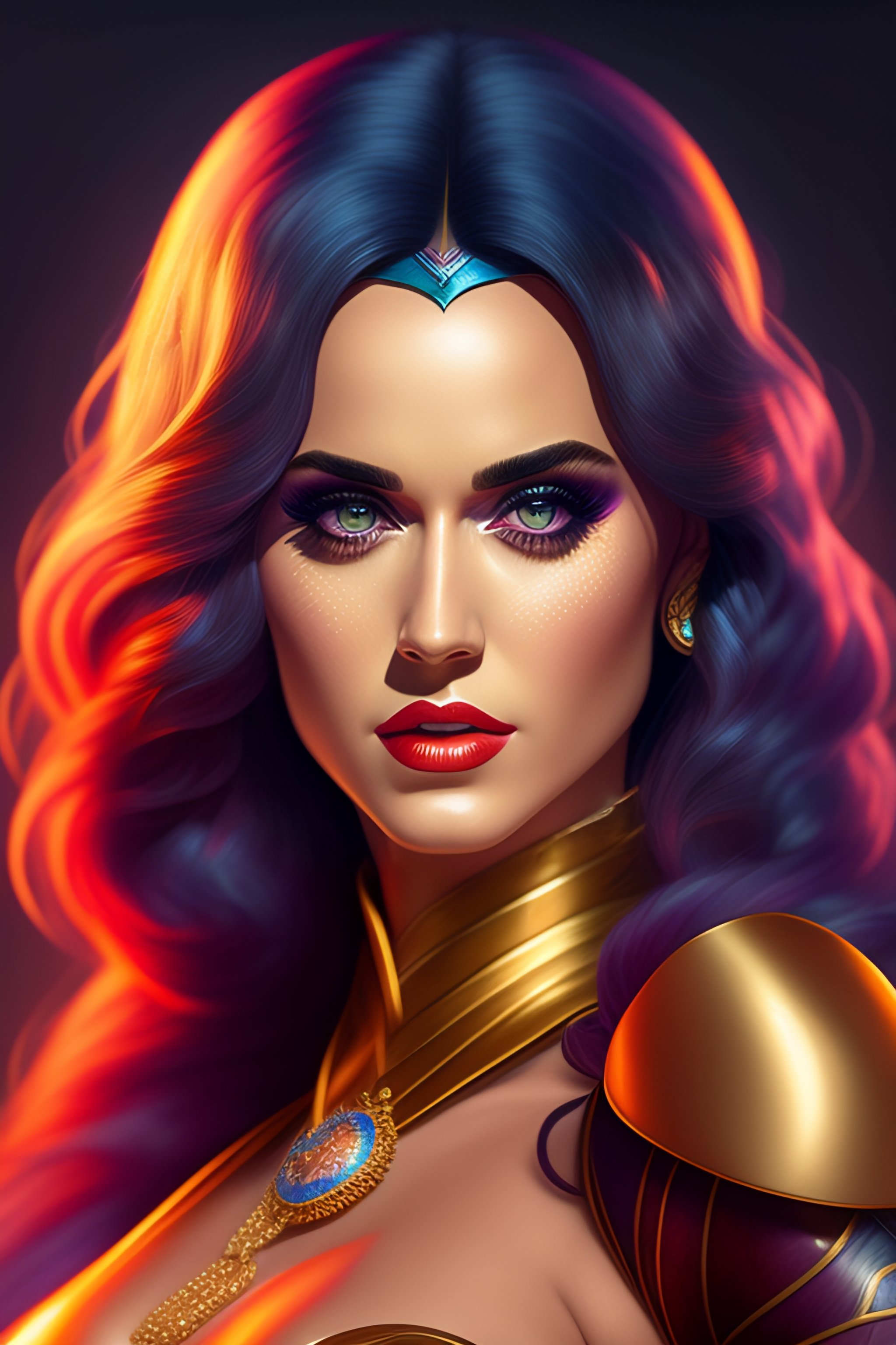 Lexica - Katy perry as Raven from DC comics, realistic portrait ...