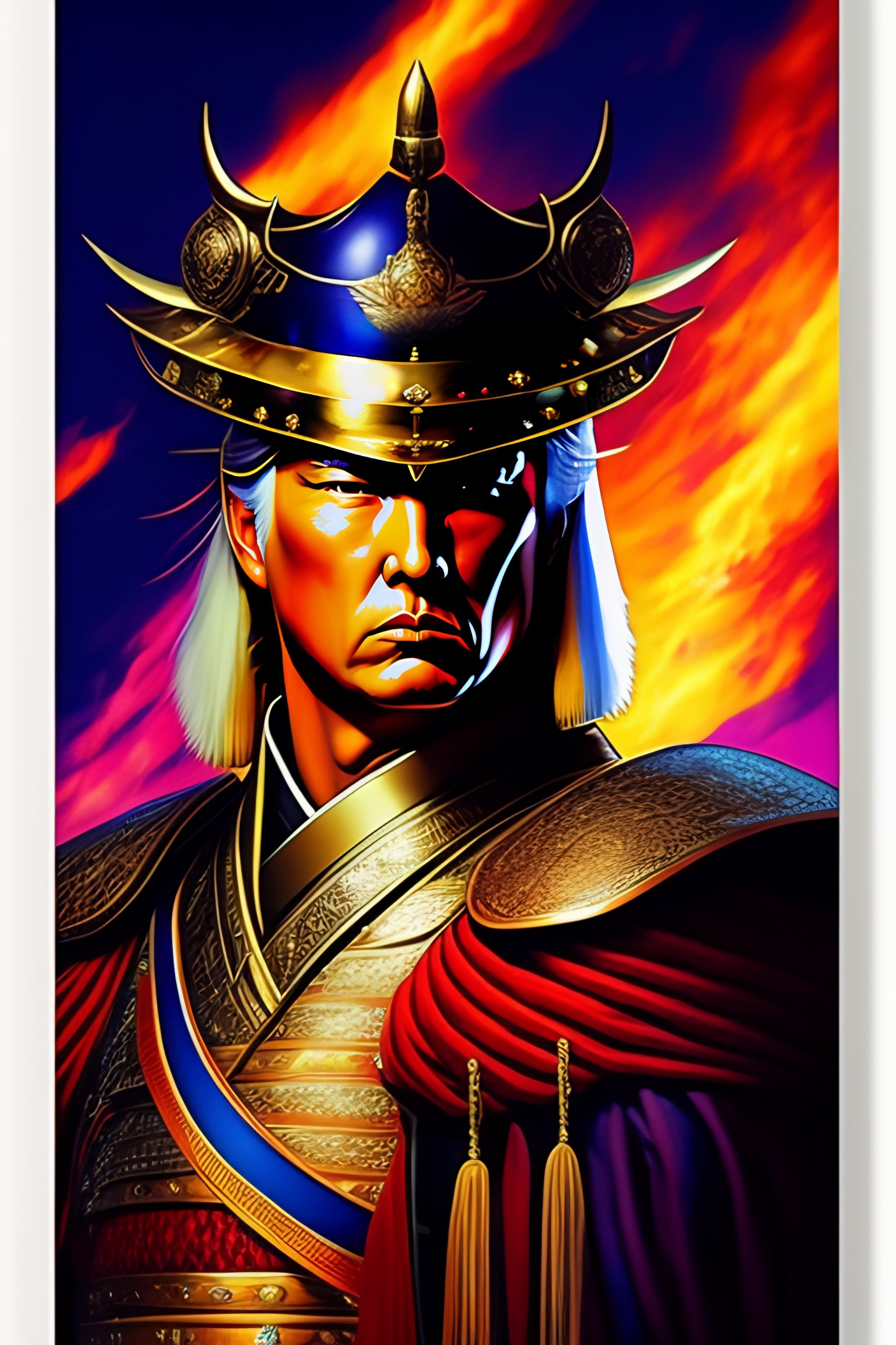 Lexica - Poster of donald trump as a samurai, wearing cyberpunk ...