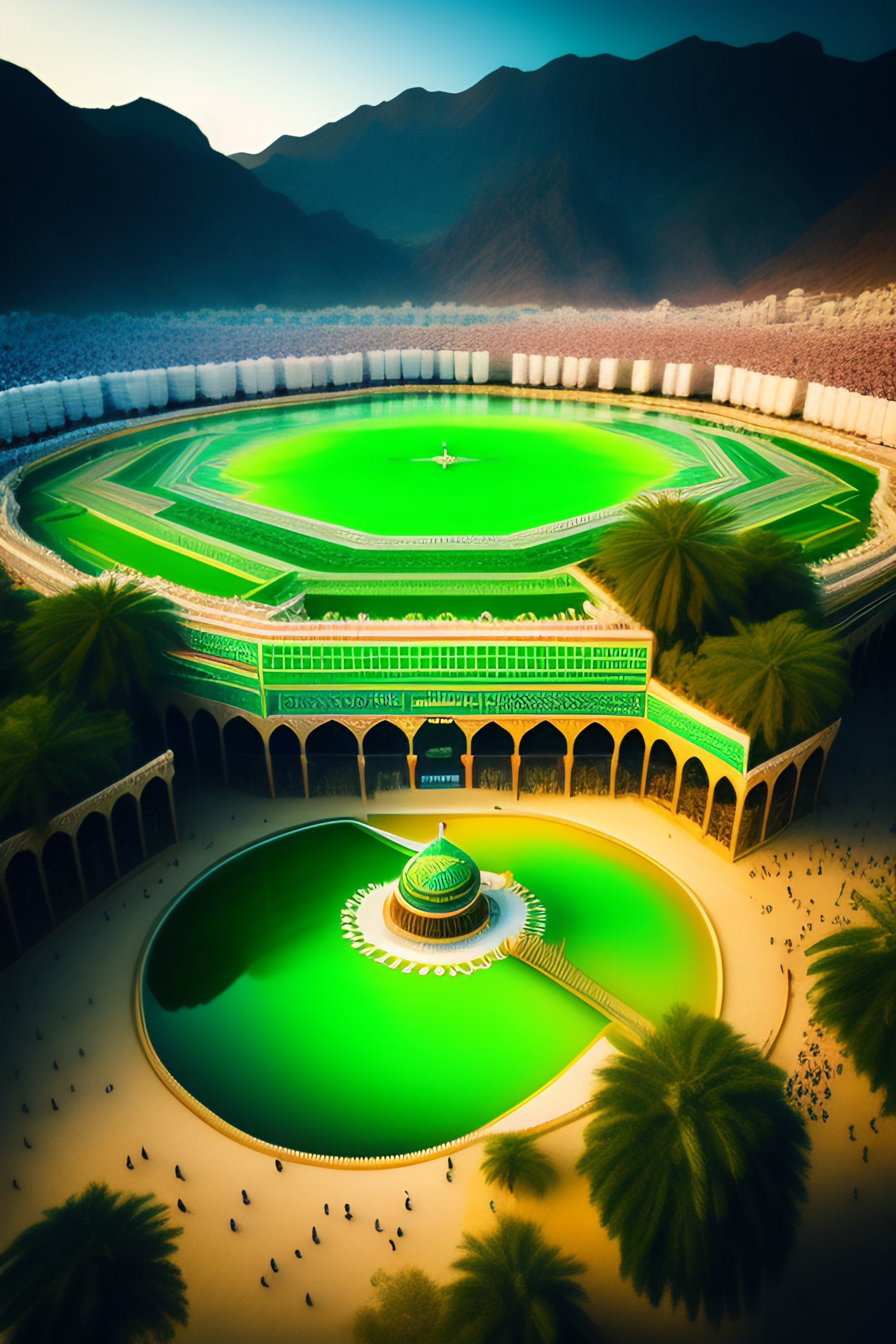 Lexica - Portrait of muslim in mecca doing hajj with green environment