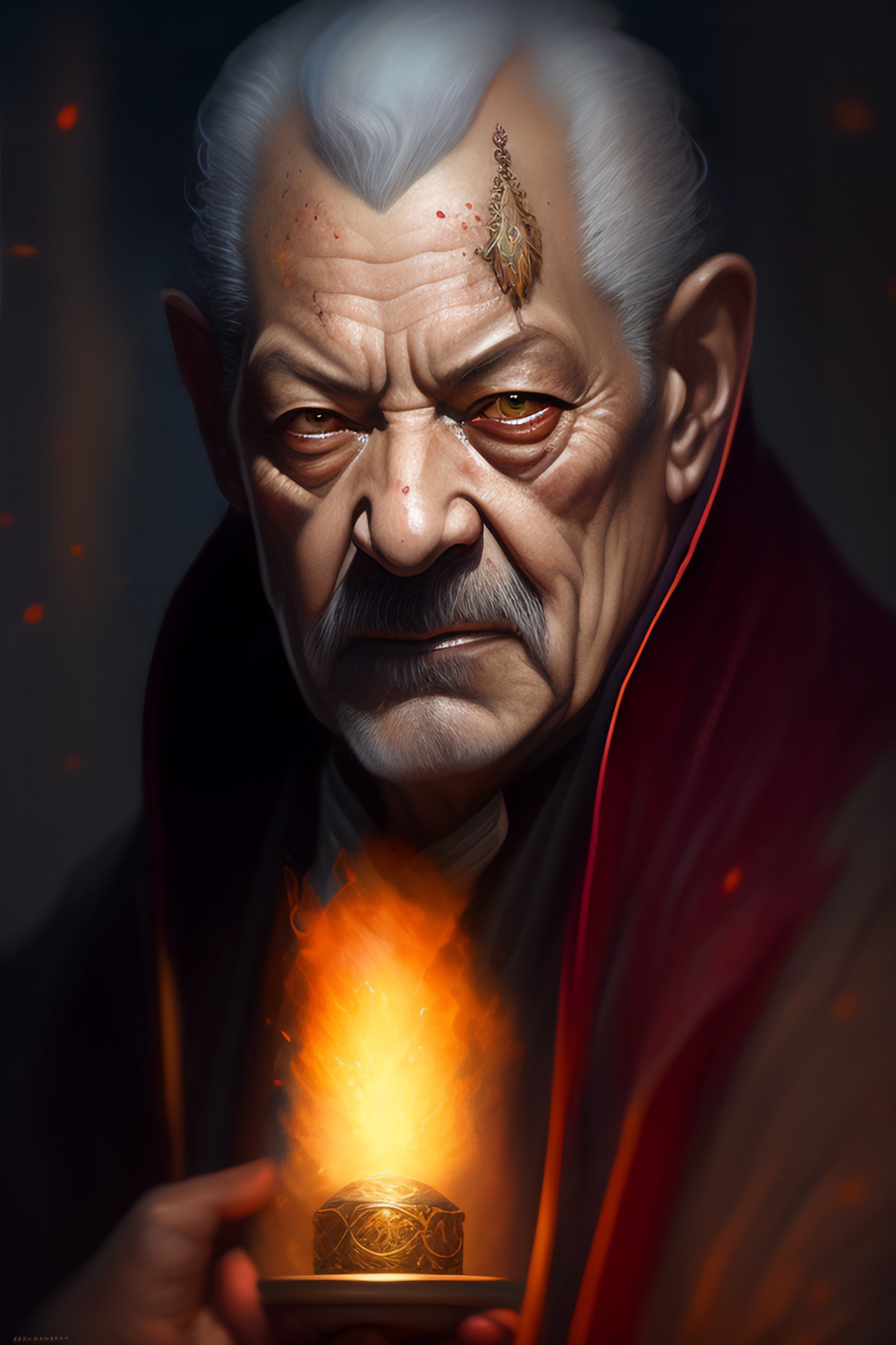 Lexica - Evil warlock, Portrait of Old mage, evil!!!!, wrinkled, Andy ...