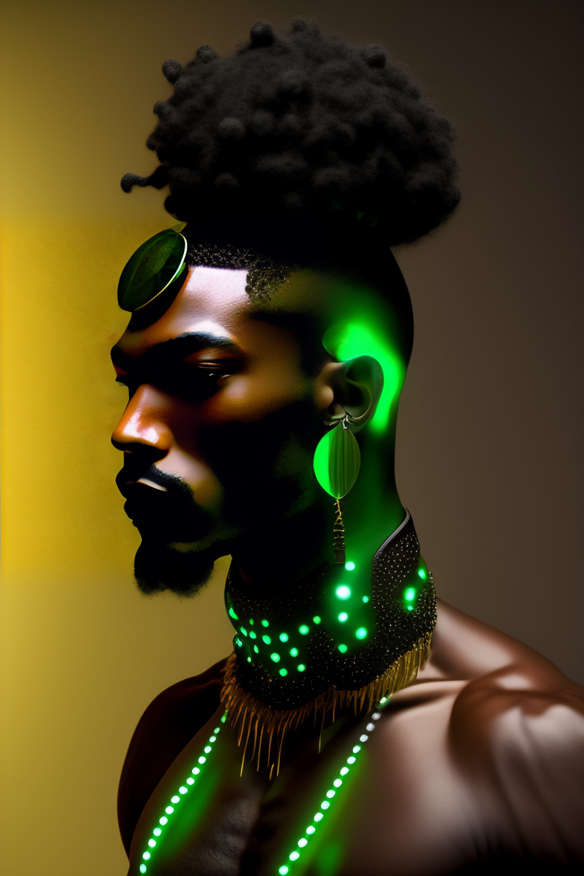 Lexica - Haute couture full body male bioluminescent biopunk tall man ...