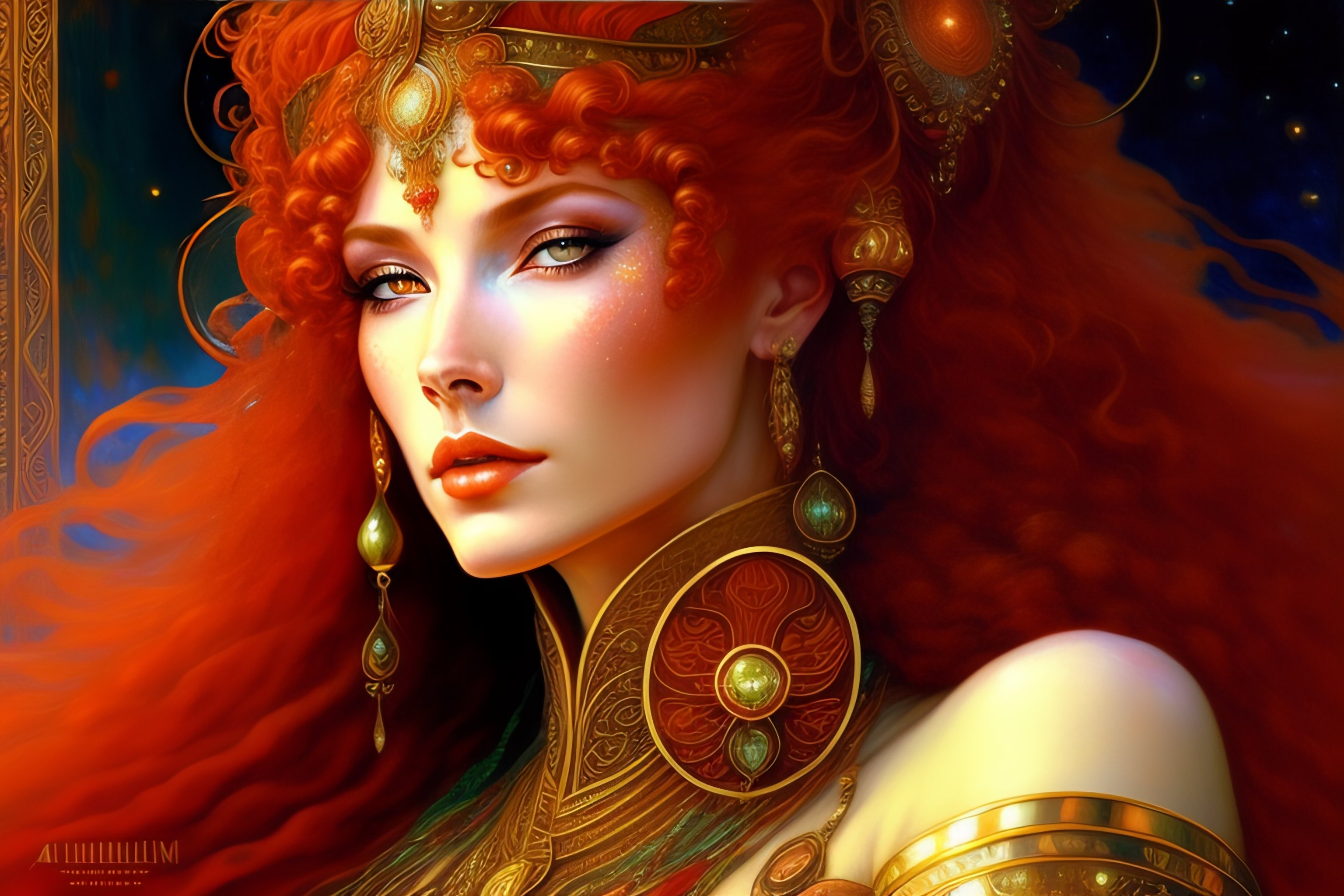 Lexica - Realistic detailed portrait of a beautiful futuristic CELTIc ...