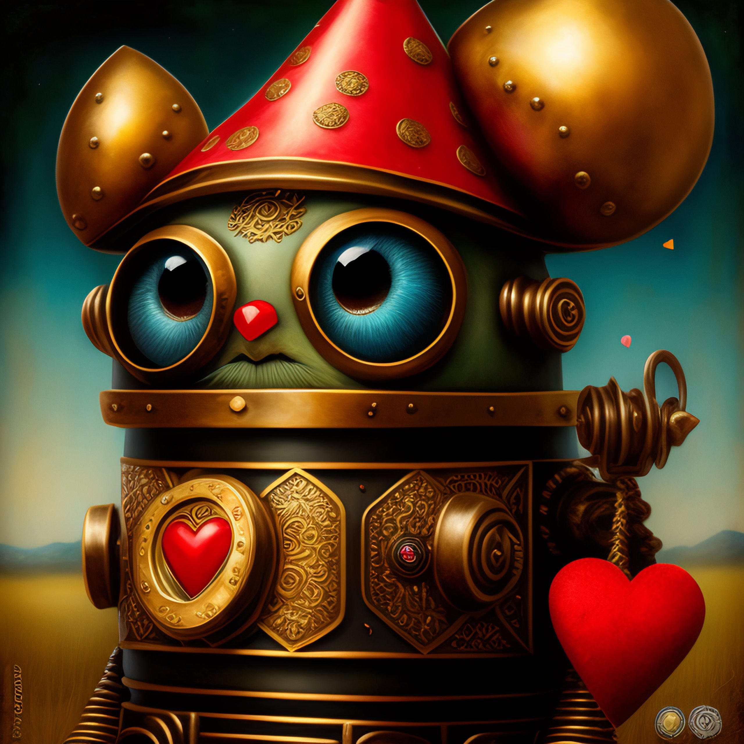 Lexica - Robot gnome monster antique valentines mixed media collage ...