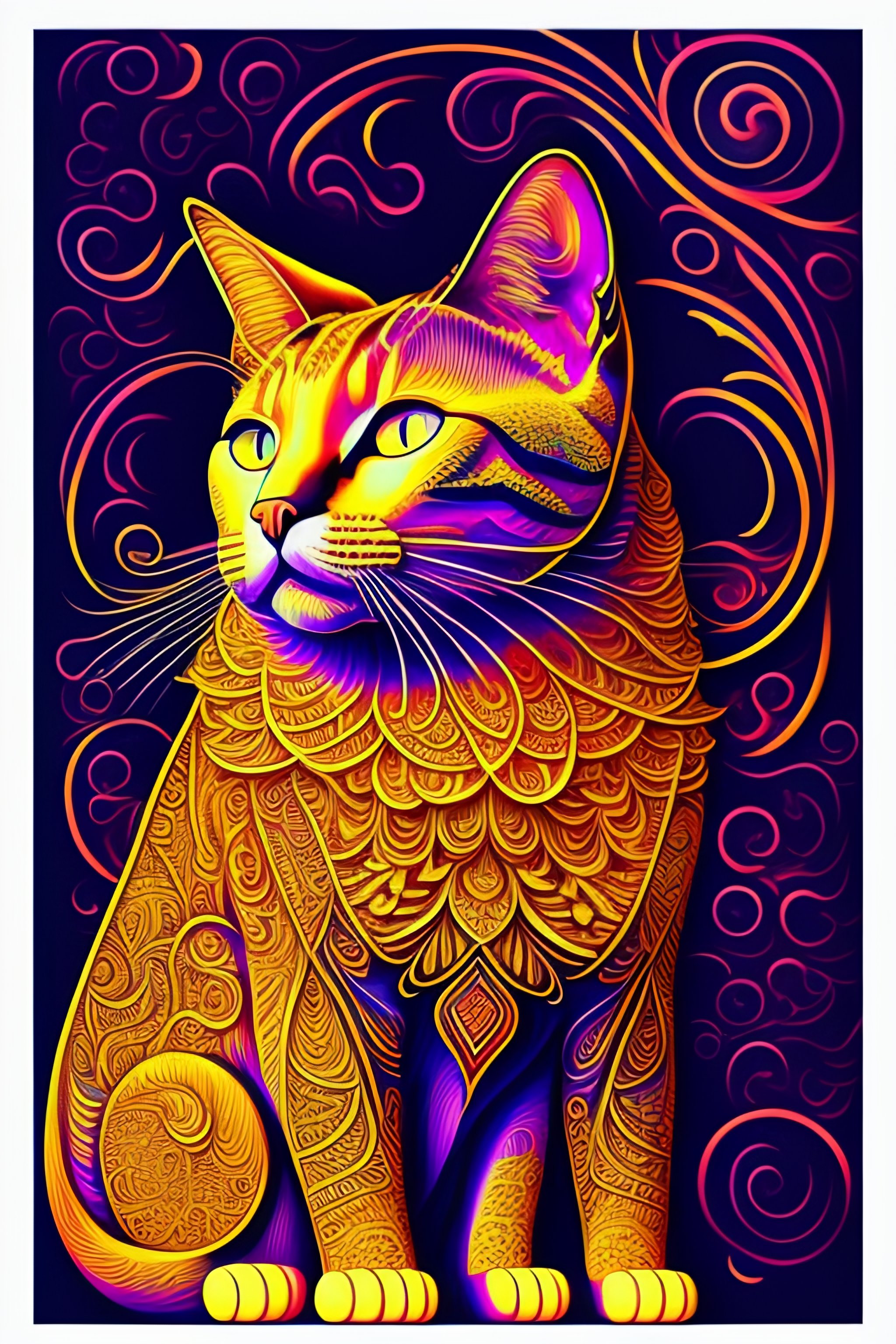 Lexica - A minimalist drawing of cat hyperdetailed intricately detailed ...