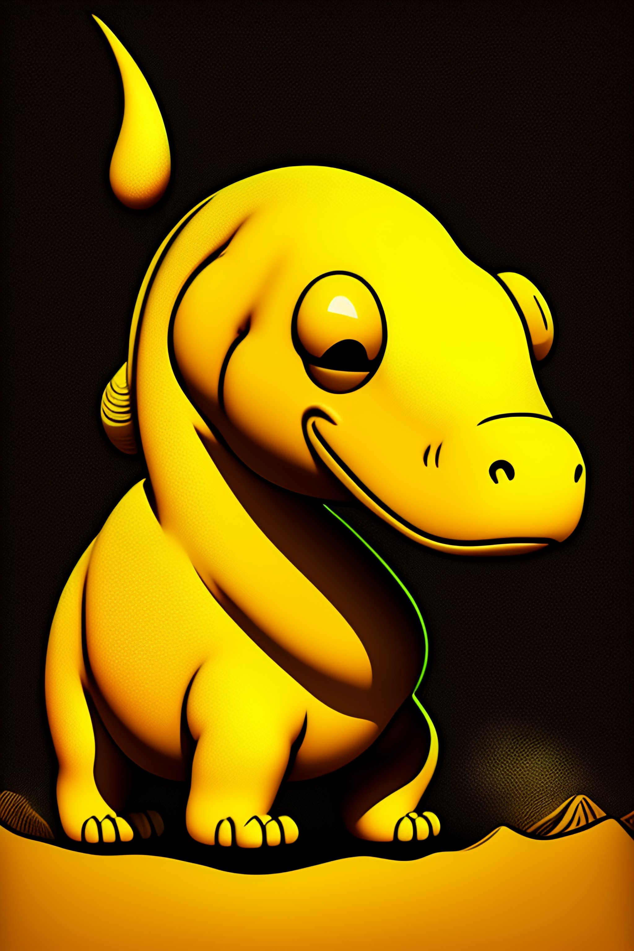 Lexica - Yellow dinosaur carbear cartoon high definition